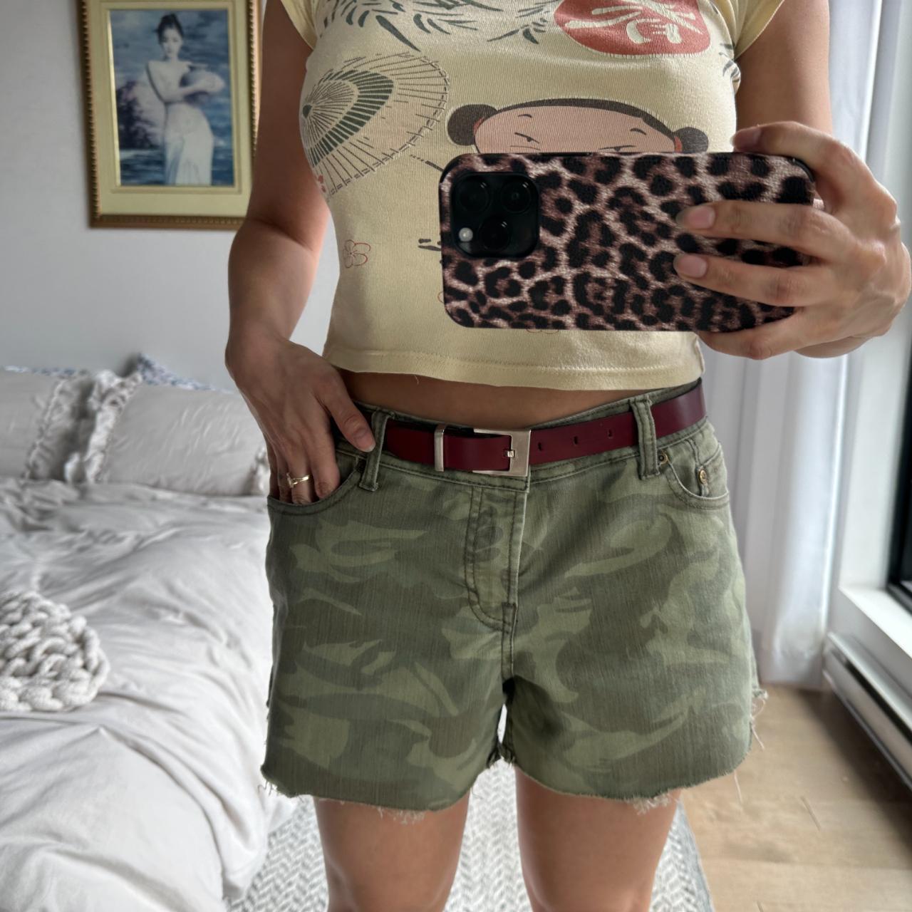 Camo Jean Shorts Low Rise Micro Cut Off Short Depop