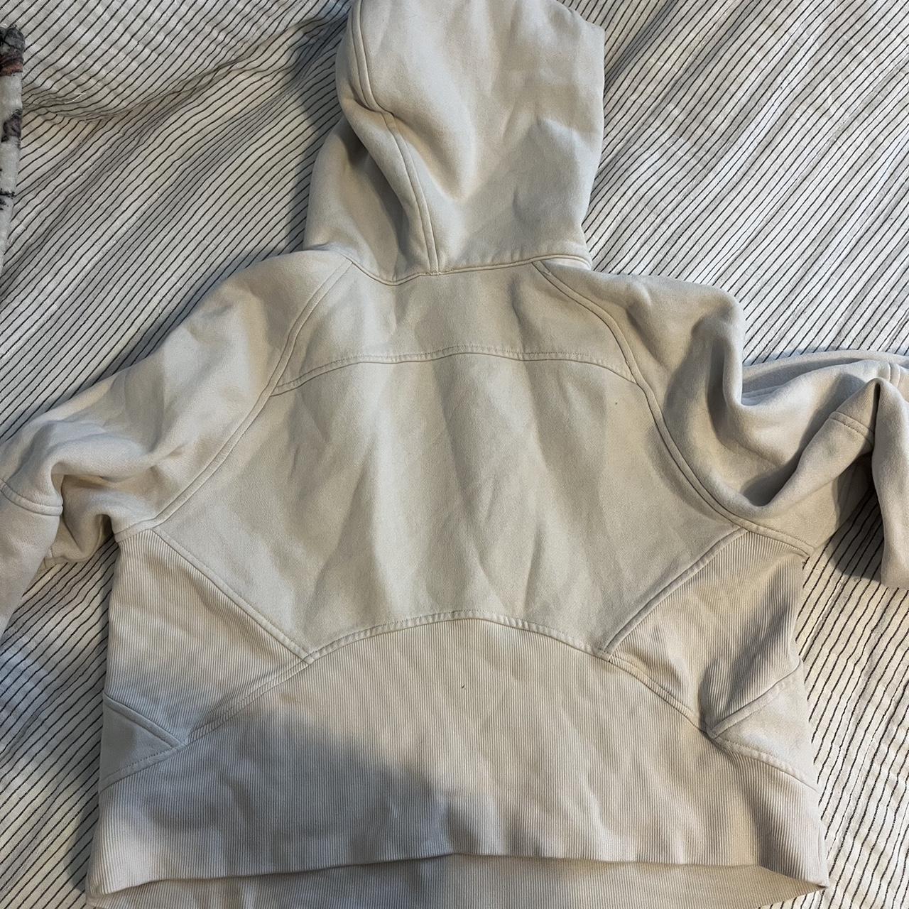 lululemon scuba half zip in the color bone. size... - Depop