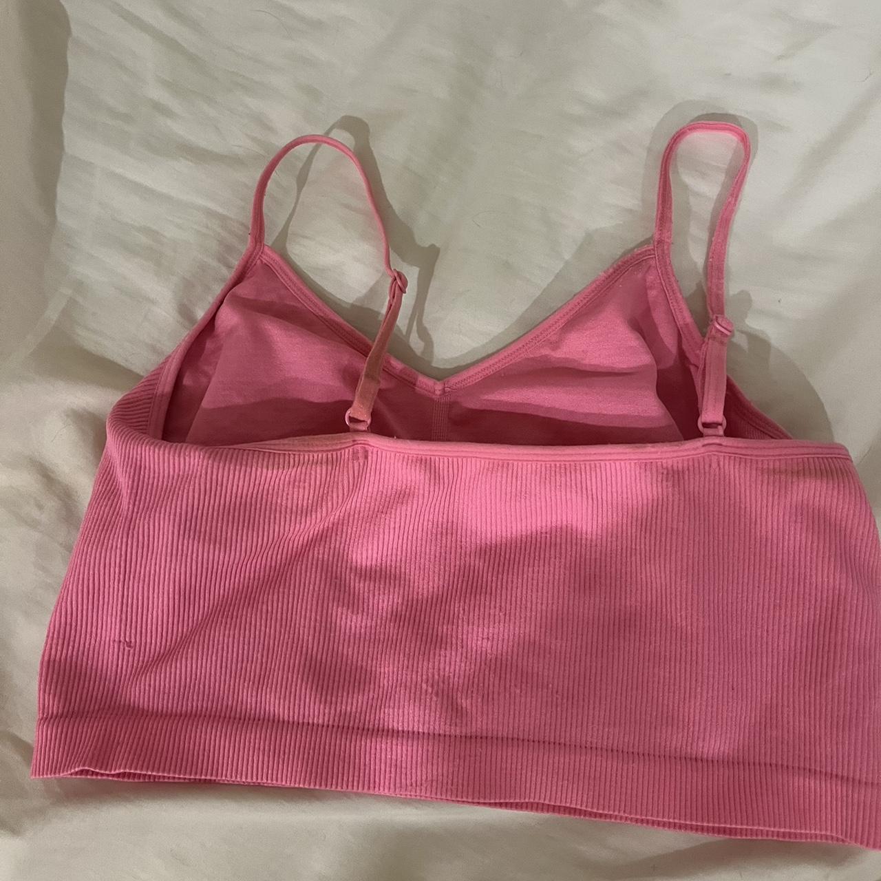 primary watermelon pink tank top built in bra with... - Depop