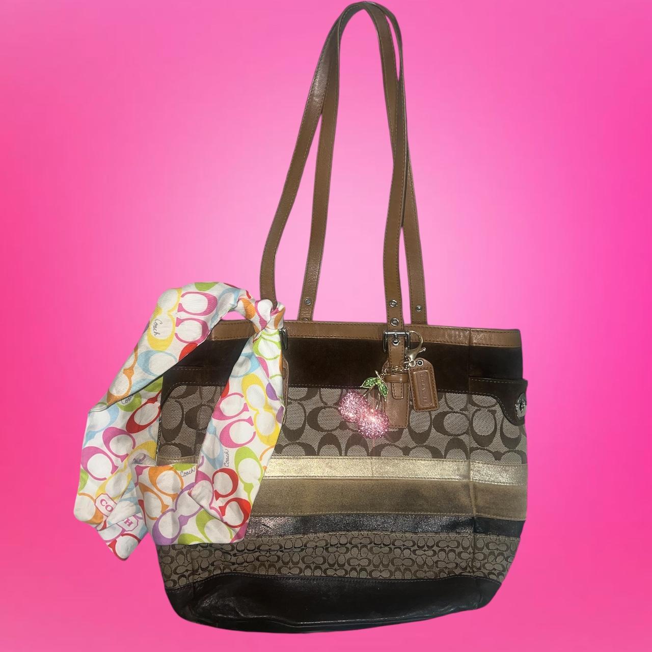 2000s coach multi fabric bucket bag