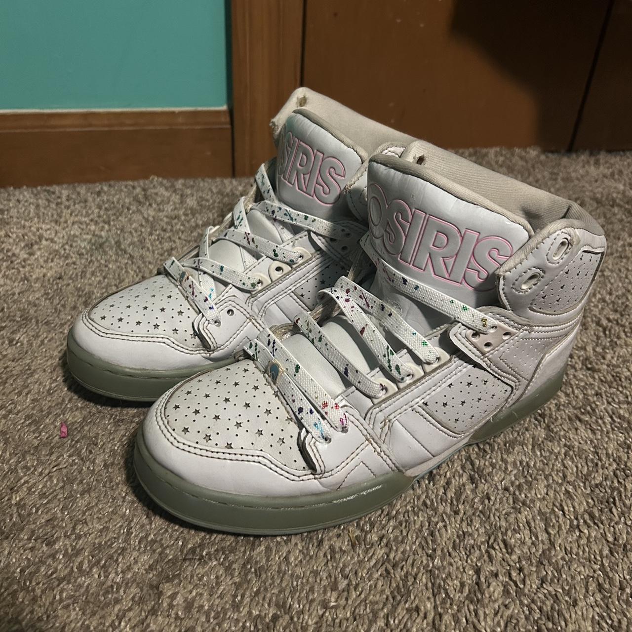 osiris white high tops w... - Depop