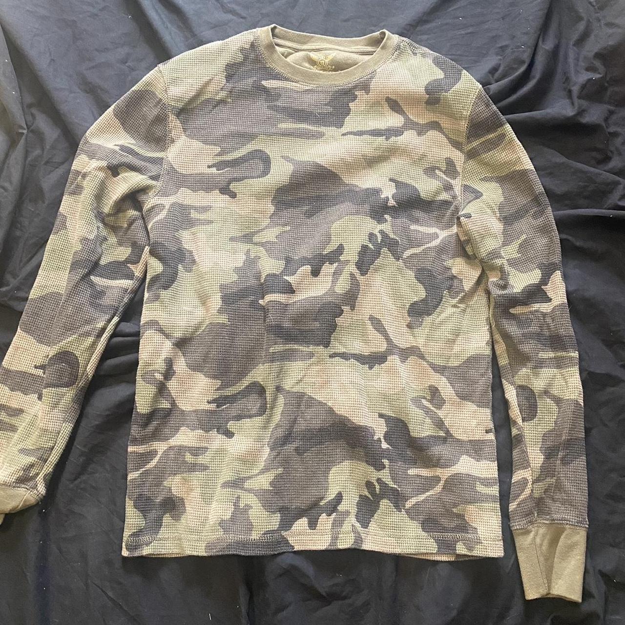 faded glory camo thermal great layering or stand... - Depop