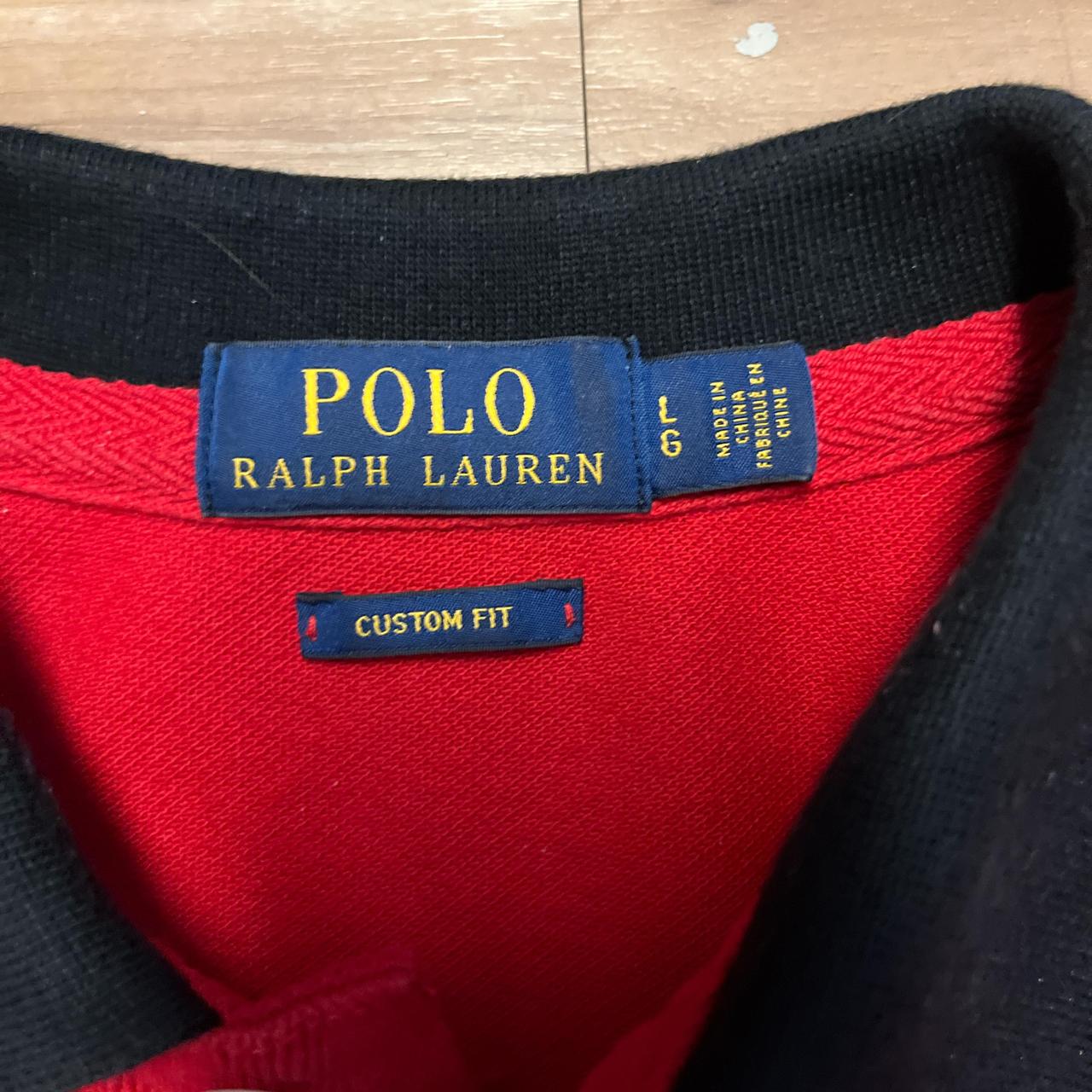 insanely rare red chicago polo ralph lauren button... - Depop