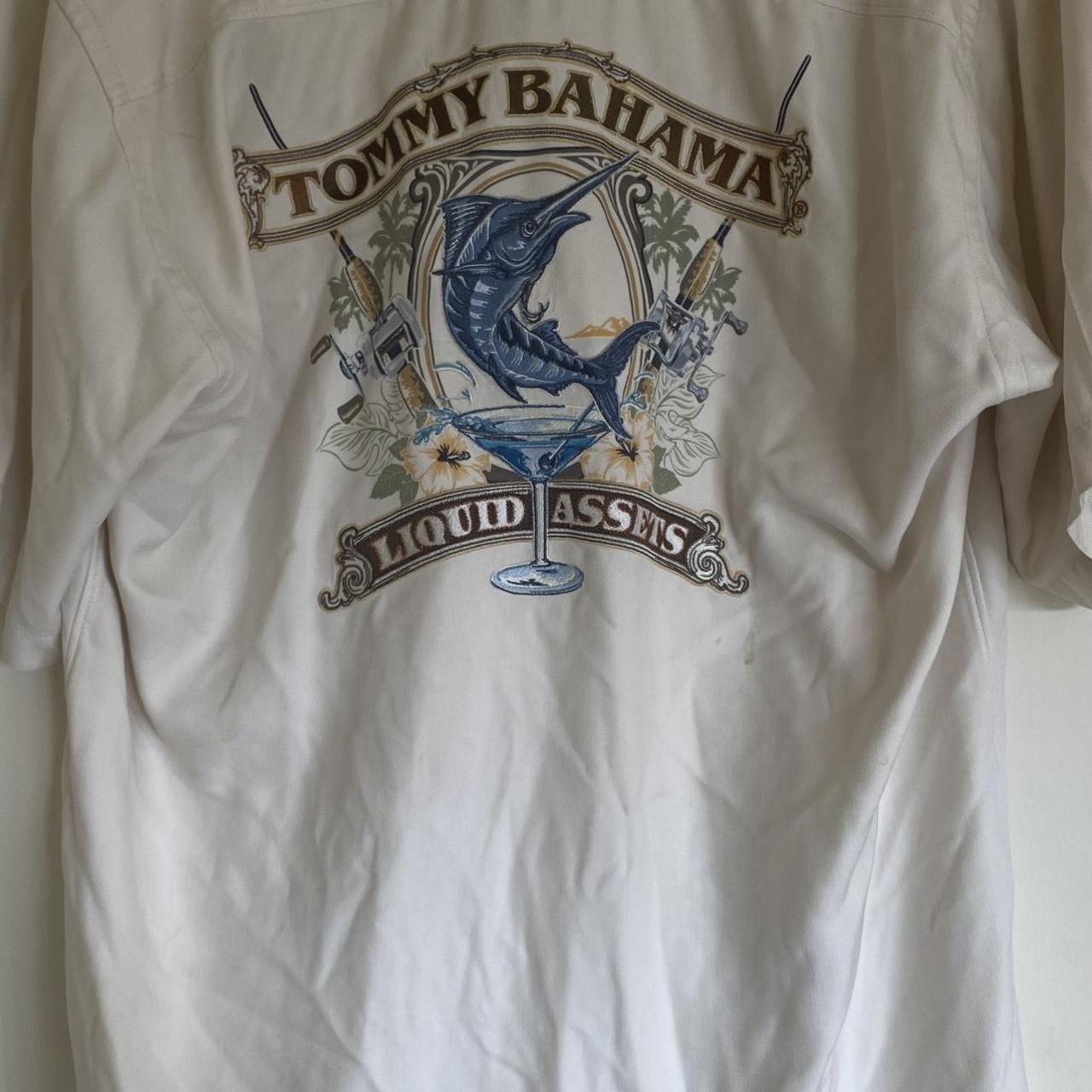 Tommy Bahama “liquid assets” camp shirt - Depop