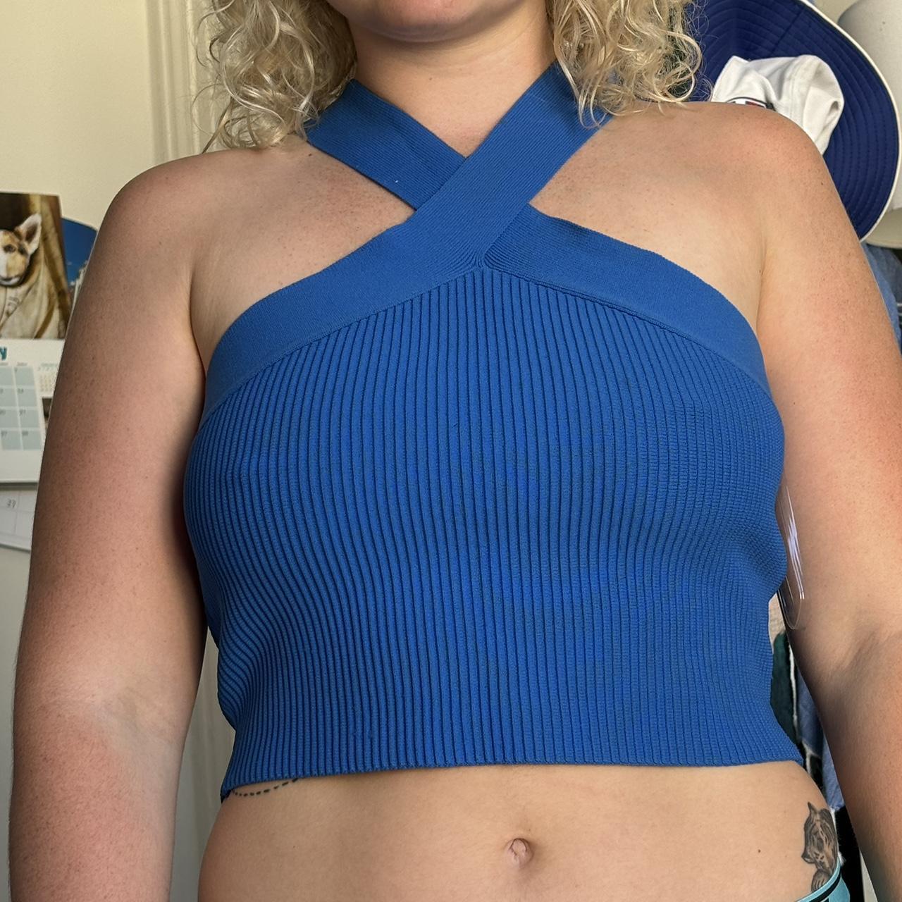 Blue Glassons top Worn once Good for going out - Depop