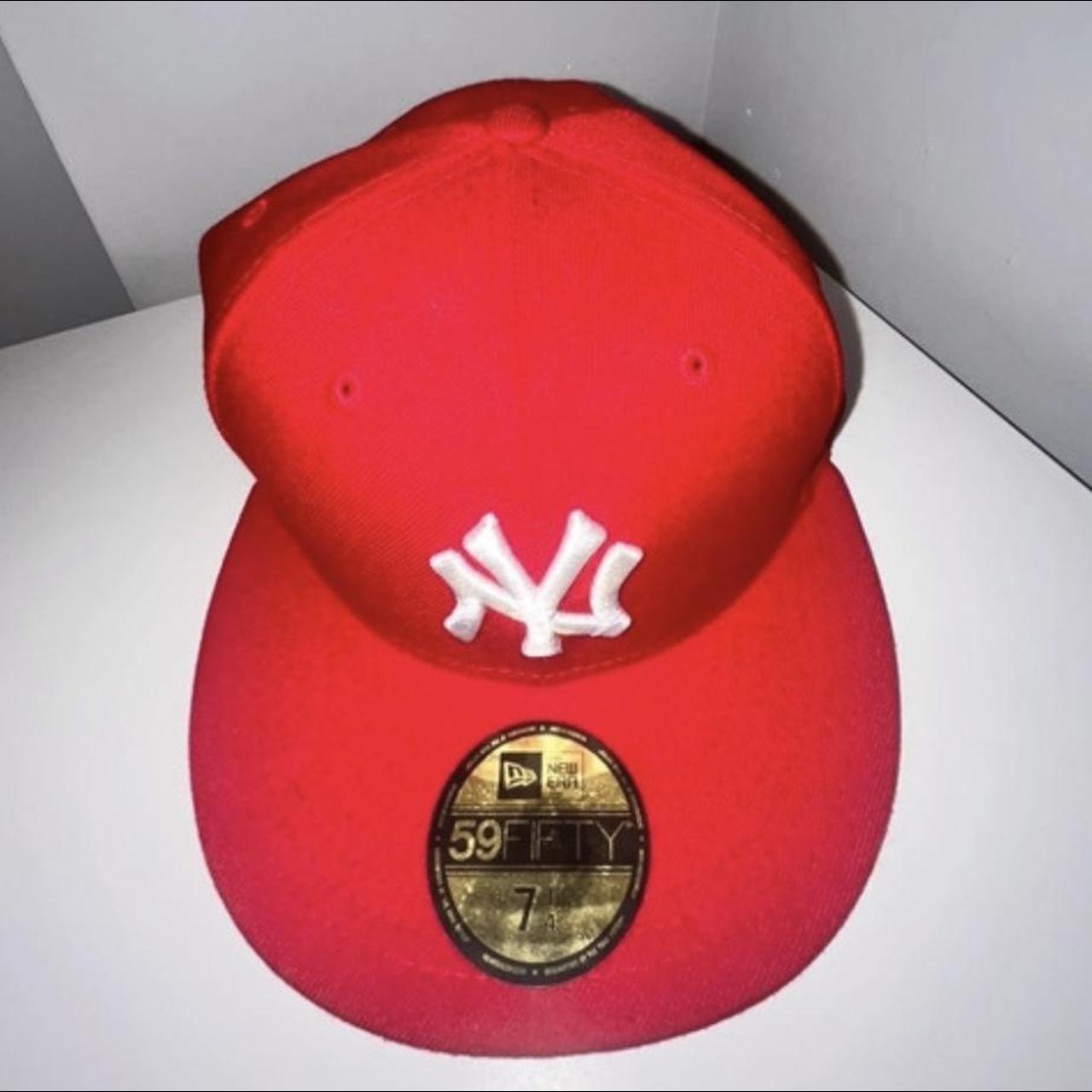 red new era cap unisex - Depop