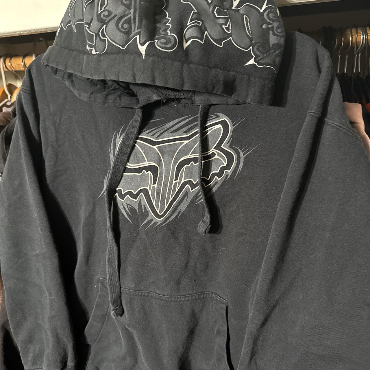 Insane Fox Racing cyber grunge hoodie with a center... | Depop