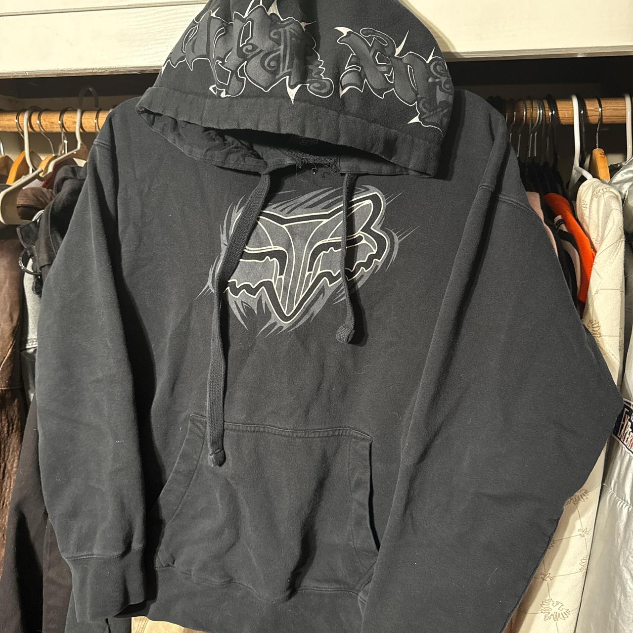Insane Fox Racing cyber grunge hoodie with a center... | Depop