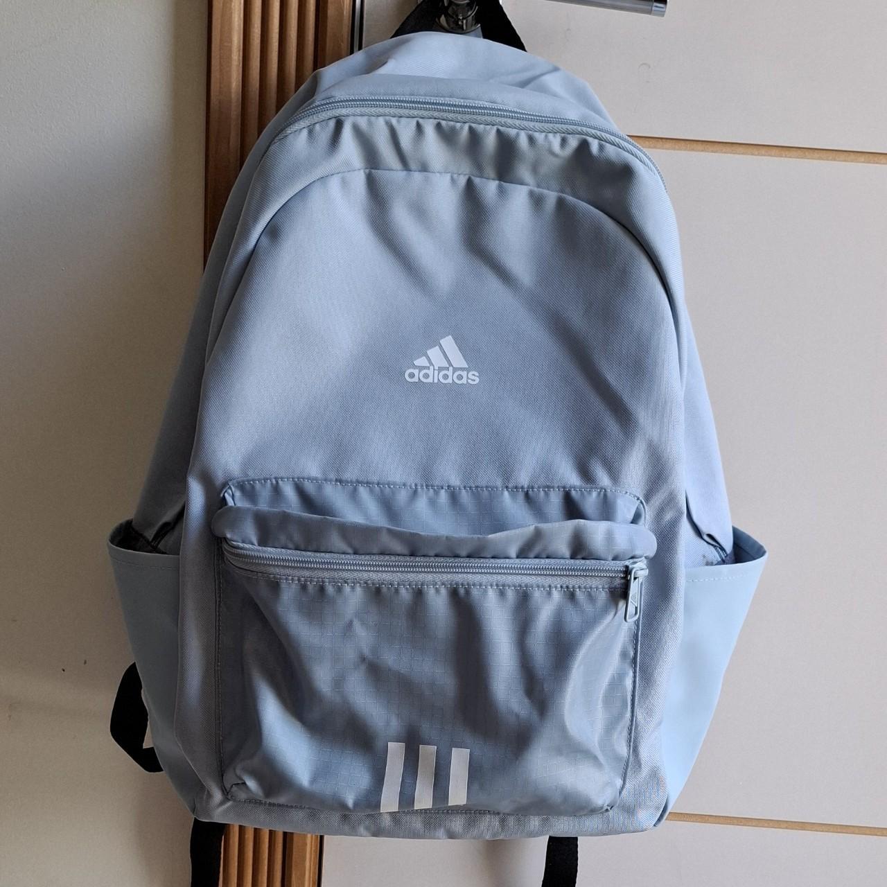 sky blue Adidas backpack worn a few times #adidas | Depop