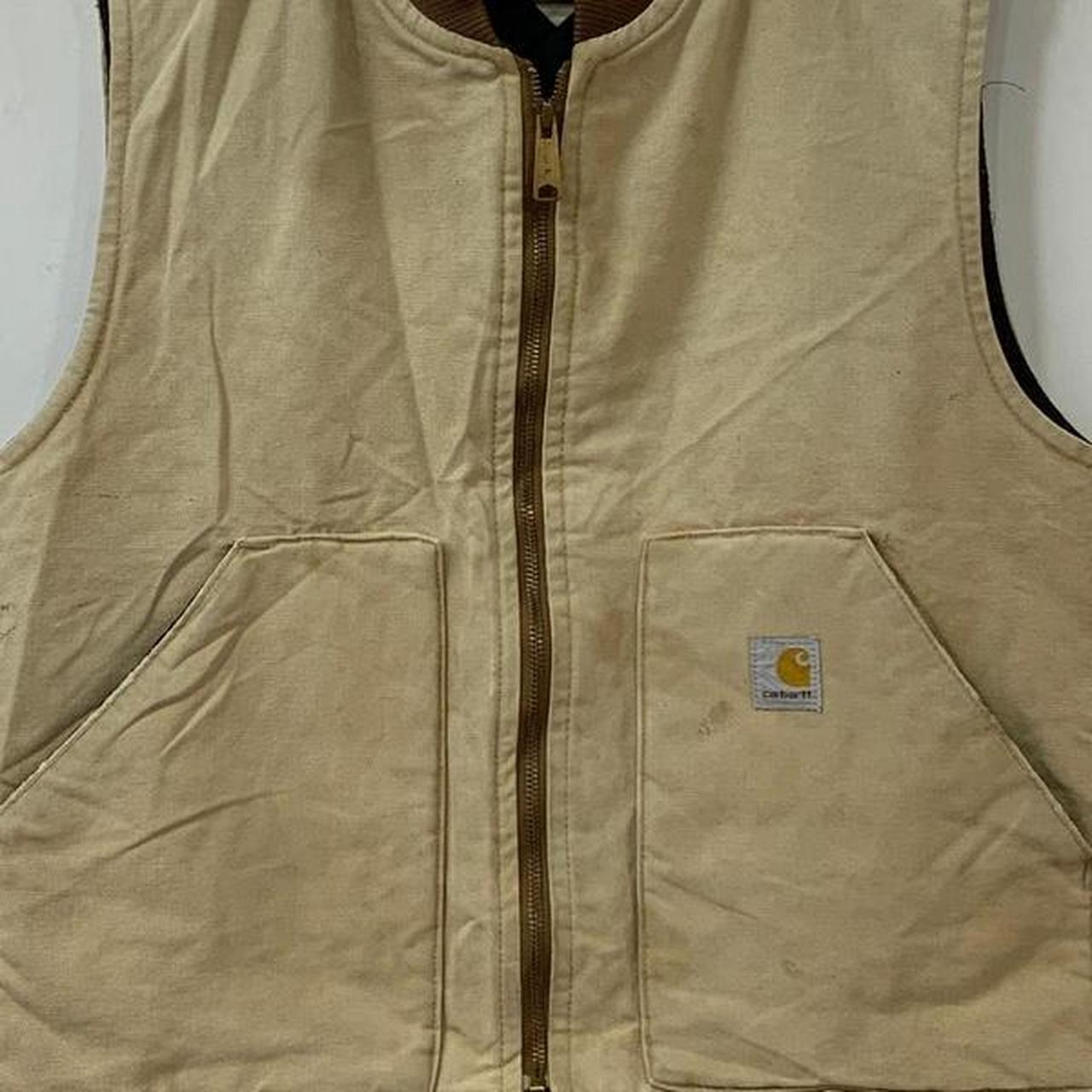 Carhartt V01 BRN Sandstone workwear vest Vintage... - Depop