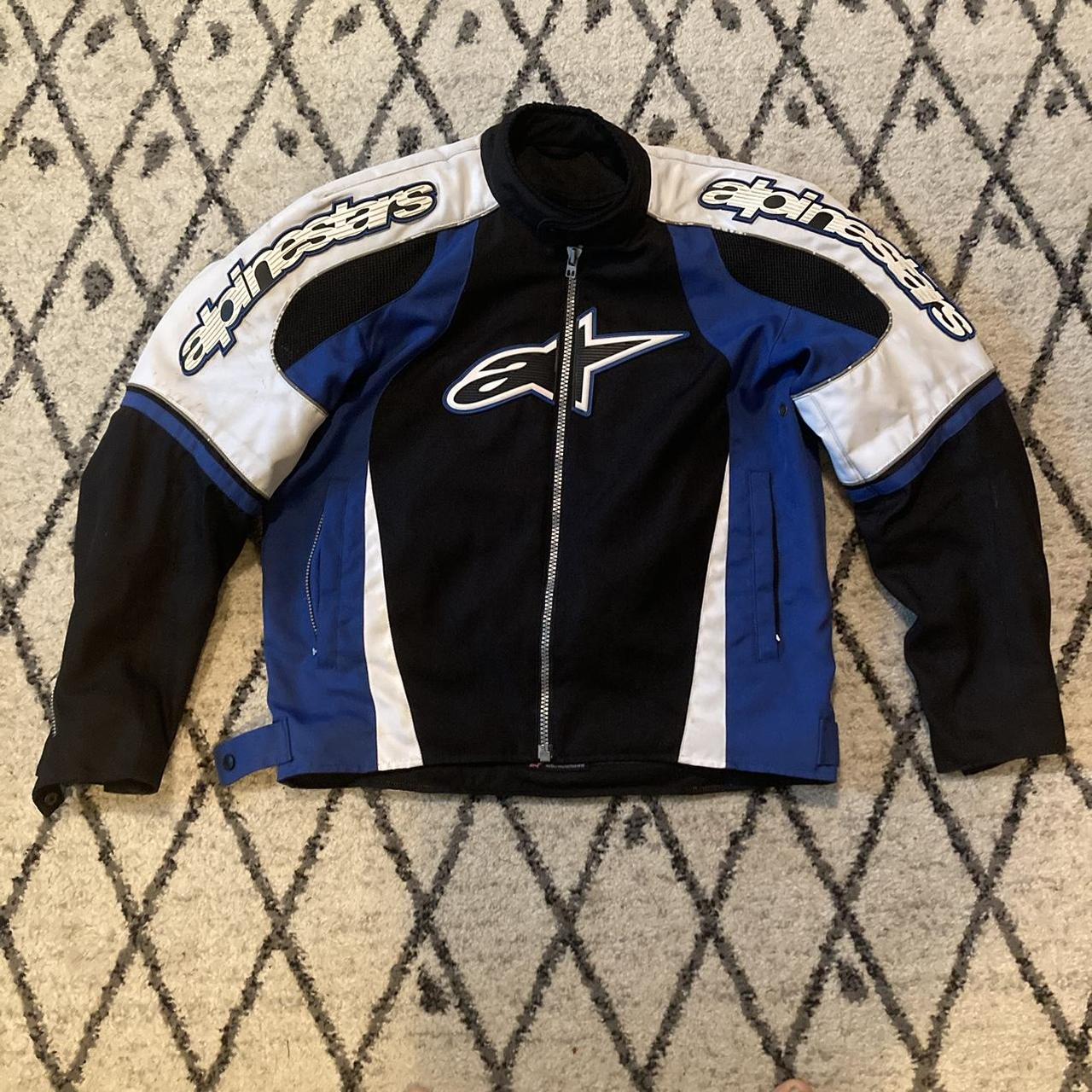 Black Blue & White Alpinestars Motorcycle Racing... - Depop