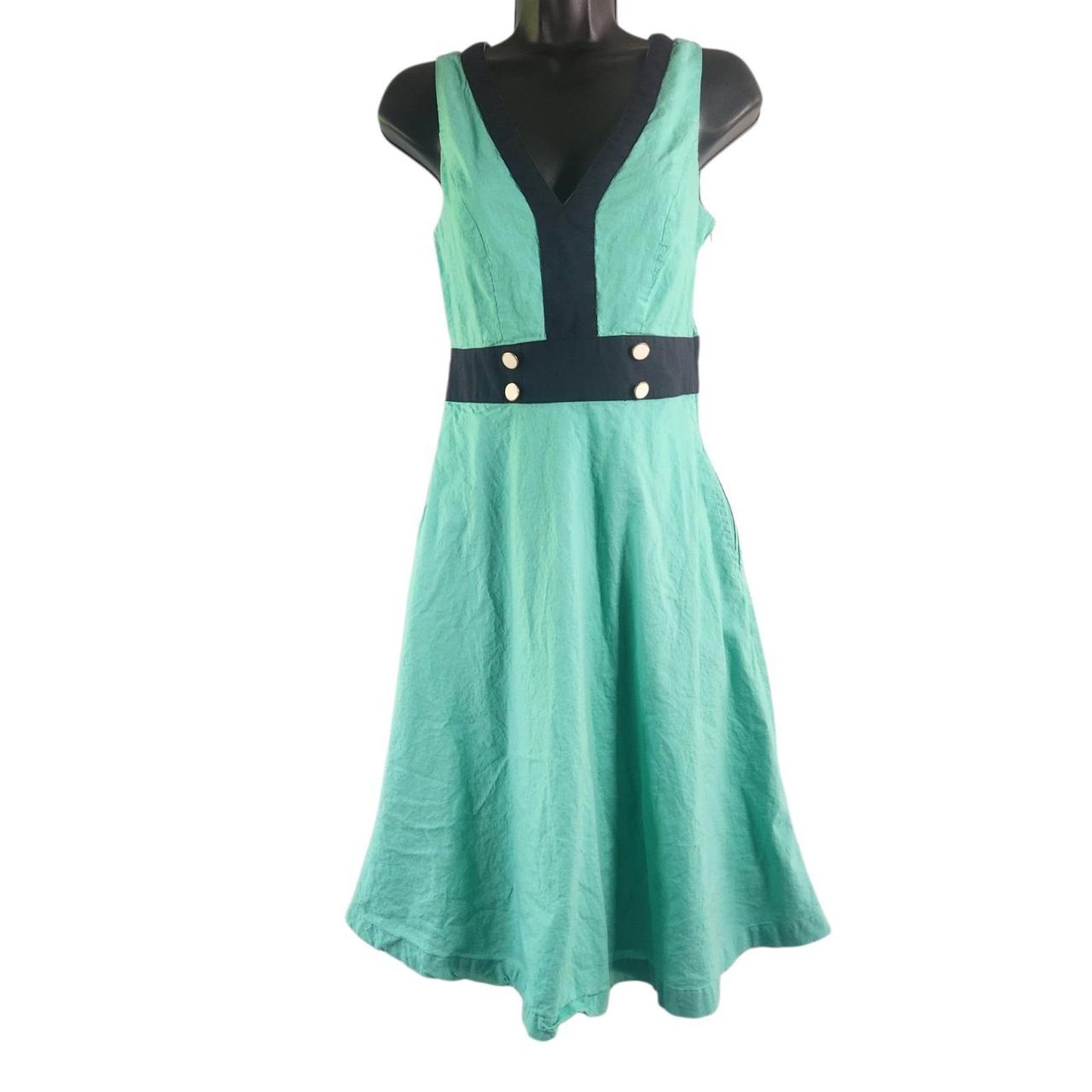 ModCloth Sleeveless Teal Mint Green Knee Length... | Depop