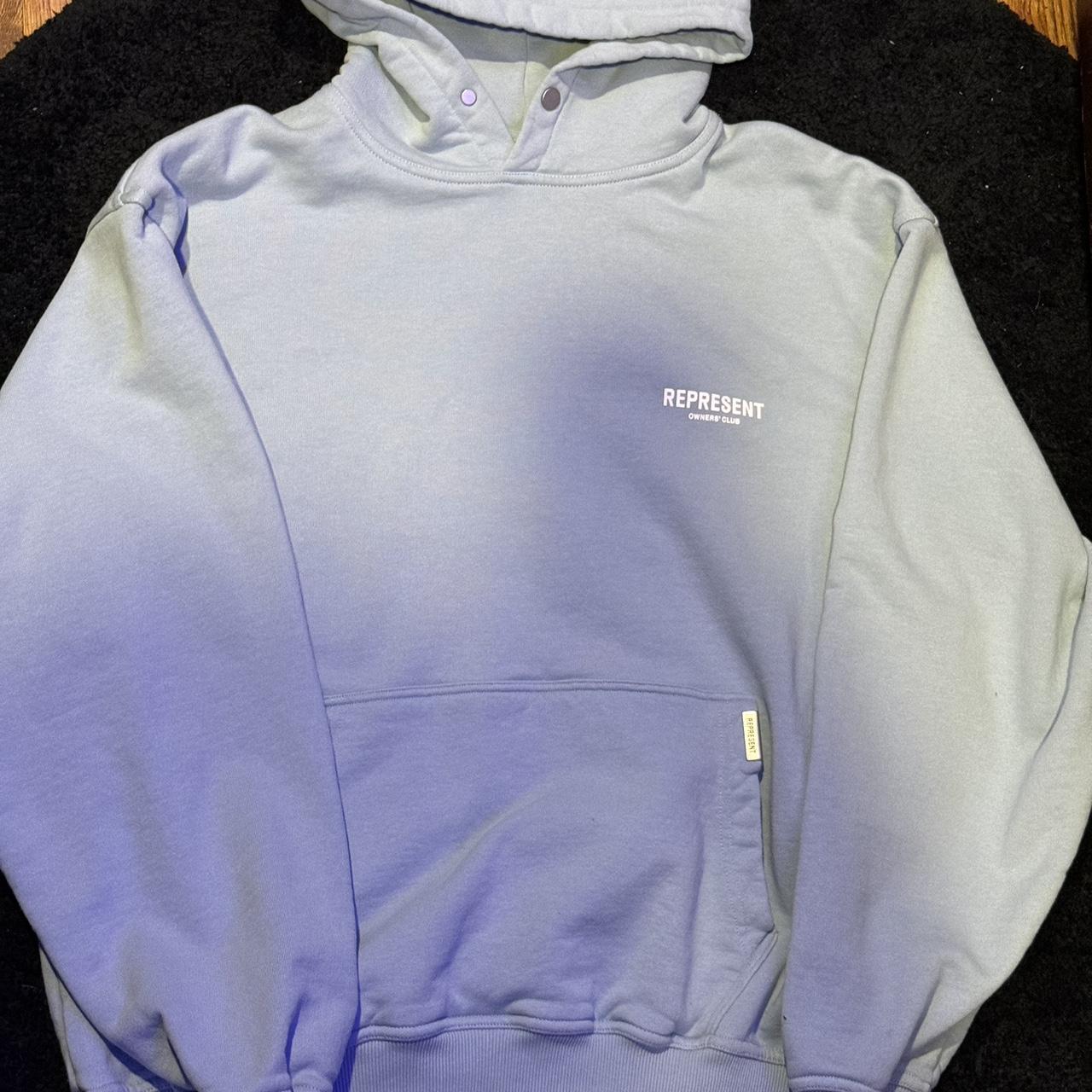 Represent Powder Blue Hoodie Used Bought from local... - Depop