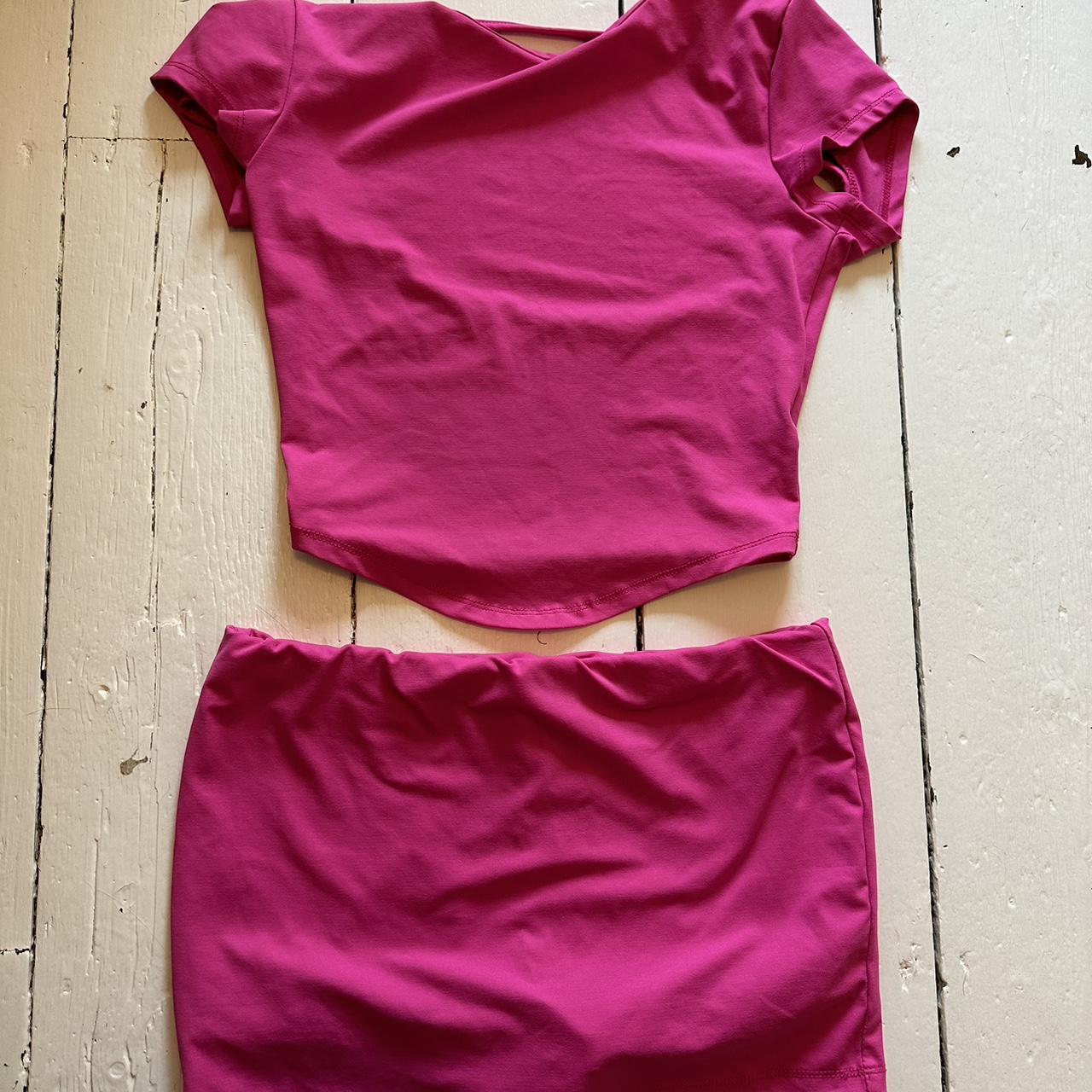Hot pink 2 piece set Perfect for Ibiza / raves or... - Depop