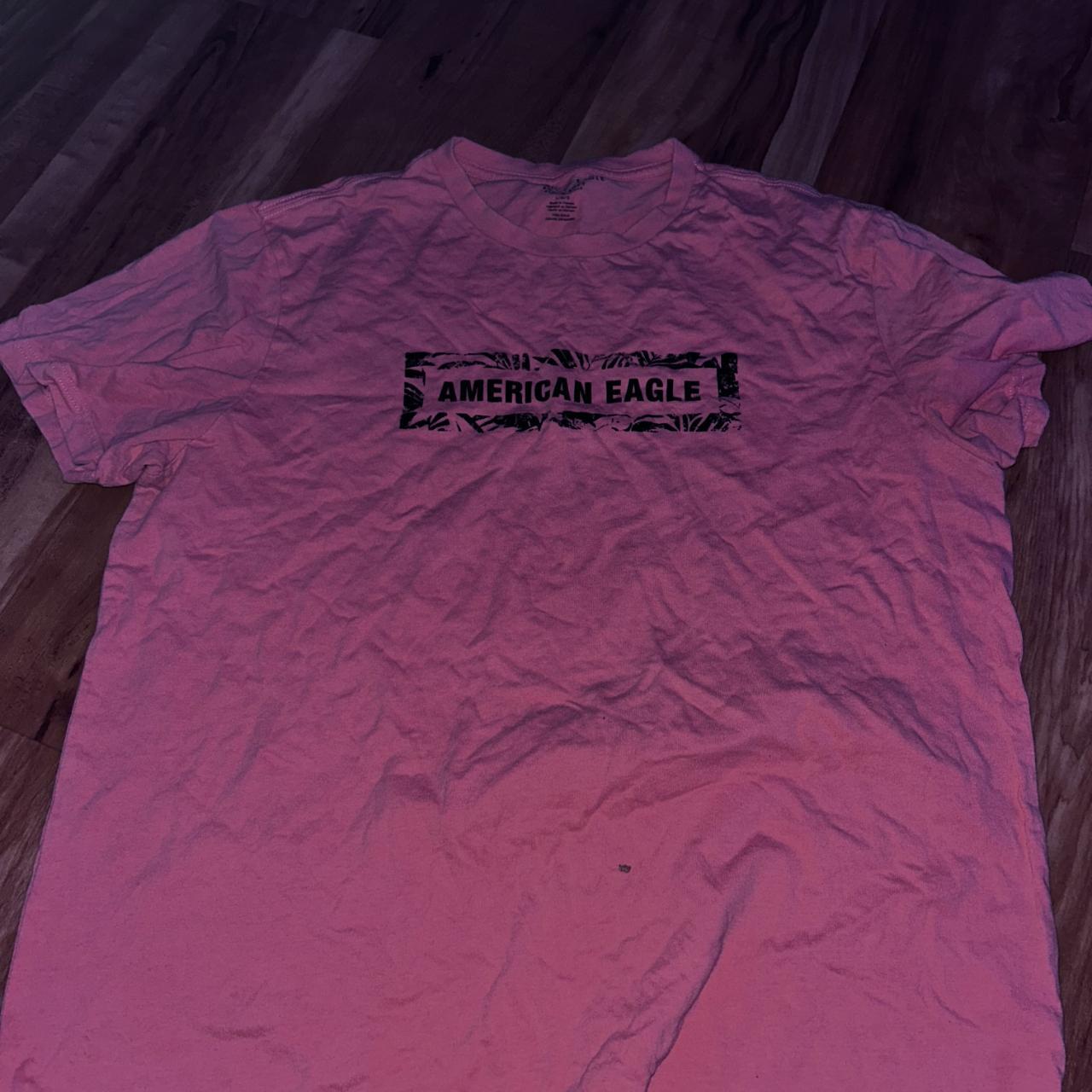 Large Pink American Eagle t-shirt, worn - Depop