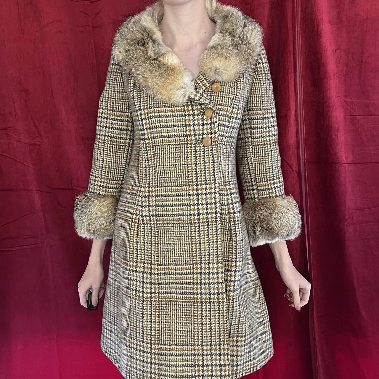 vintage plaid penny lane fur trim long coat 🦇ABOUT... | Depop