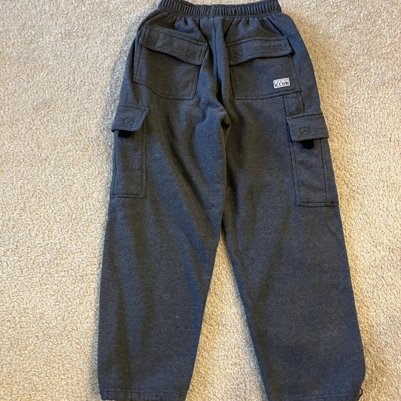 PRO CLUB Heavy Weight Fleece Cargo Sweatpants. Gray... - Depop