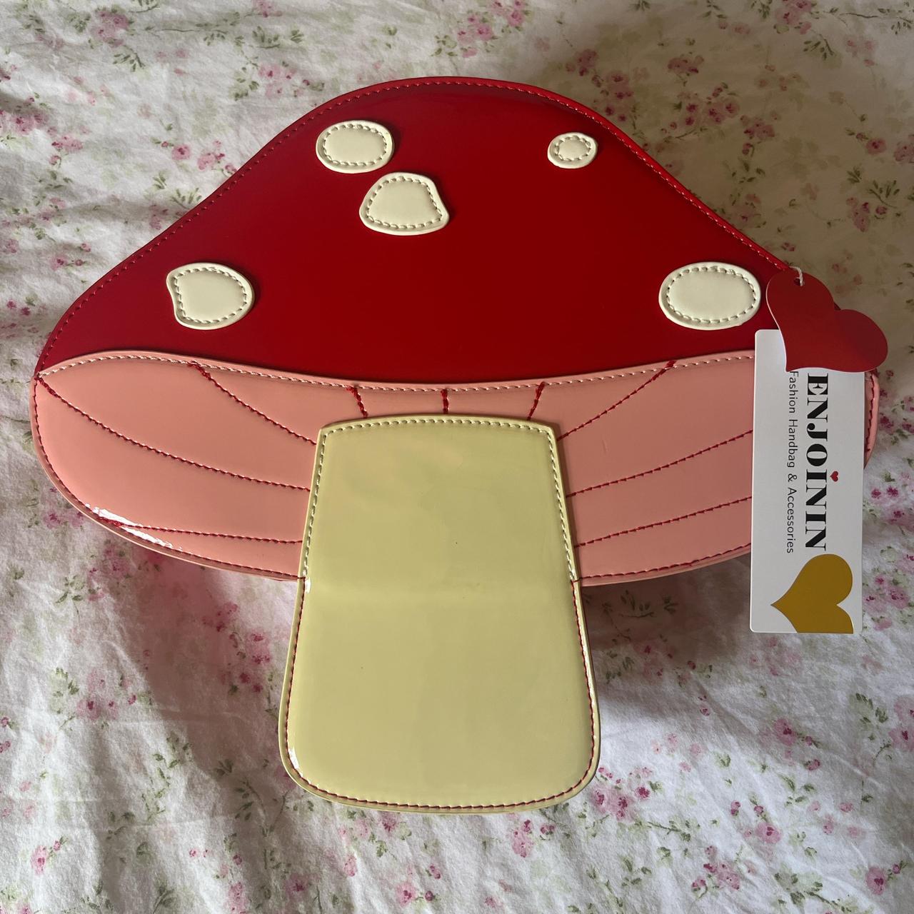 absolutely adorable mushroom handbag, red, pink,... - Depop