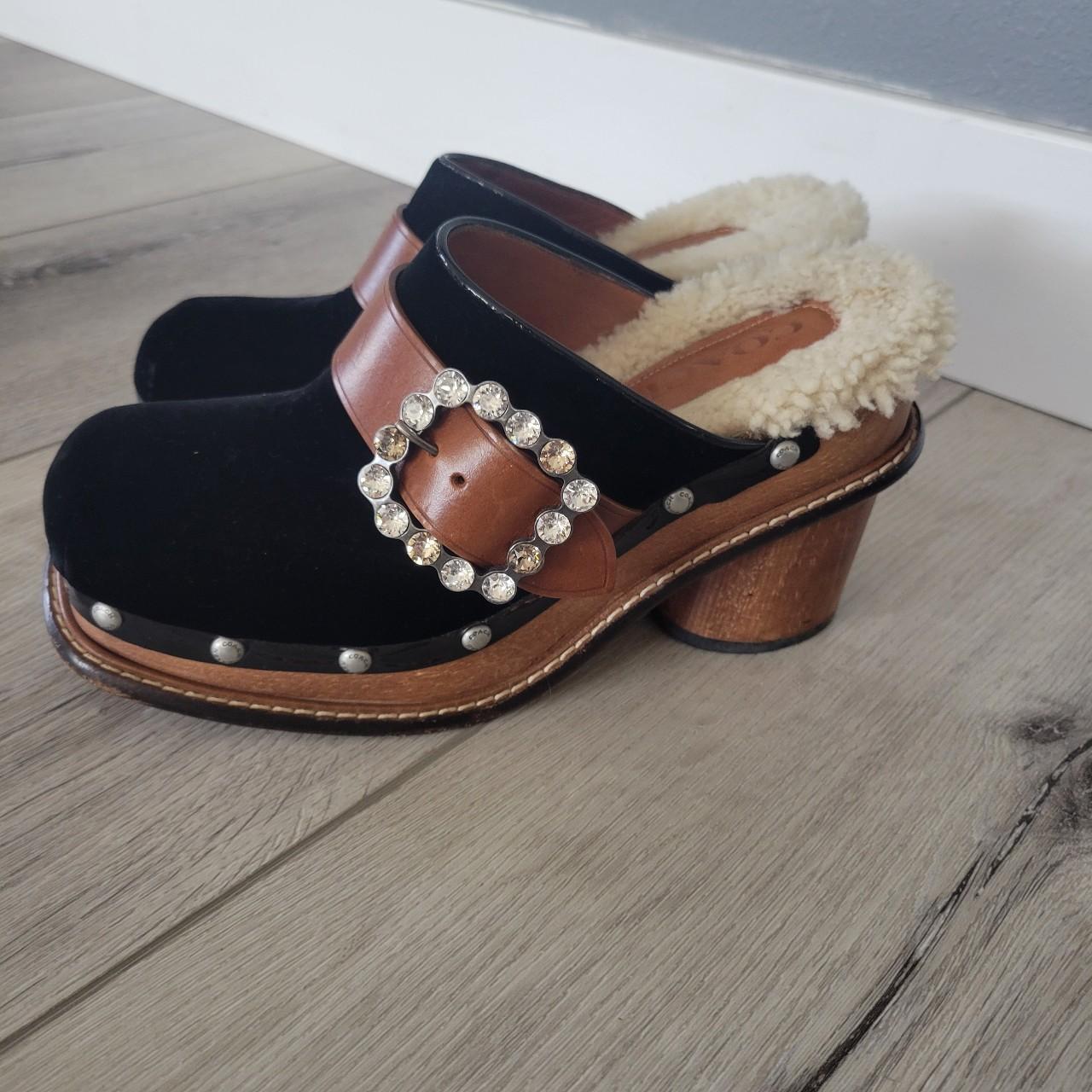 COACH runway Black velvet Clogs Great condition. - Depop