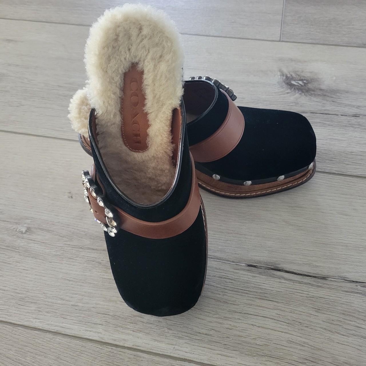 COACH runway Black velvet Clogs Great condition. - Depop