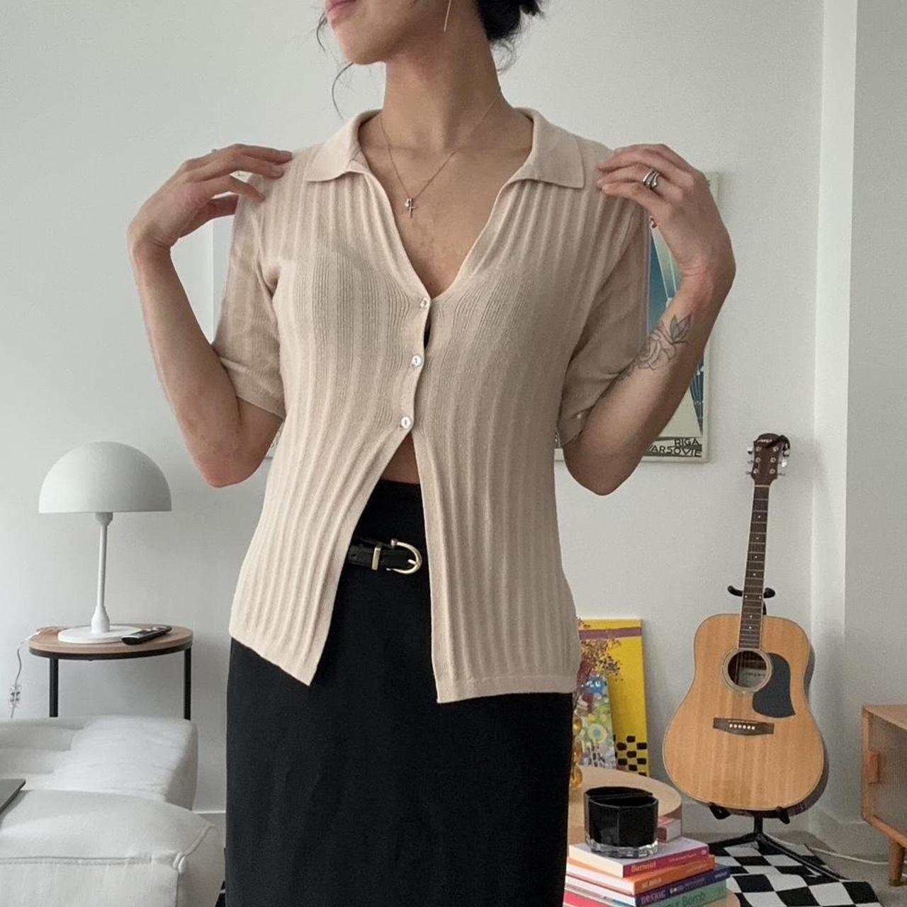 - seven wonders longline split button up - size s... - Depop