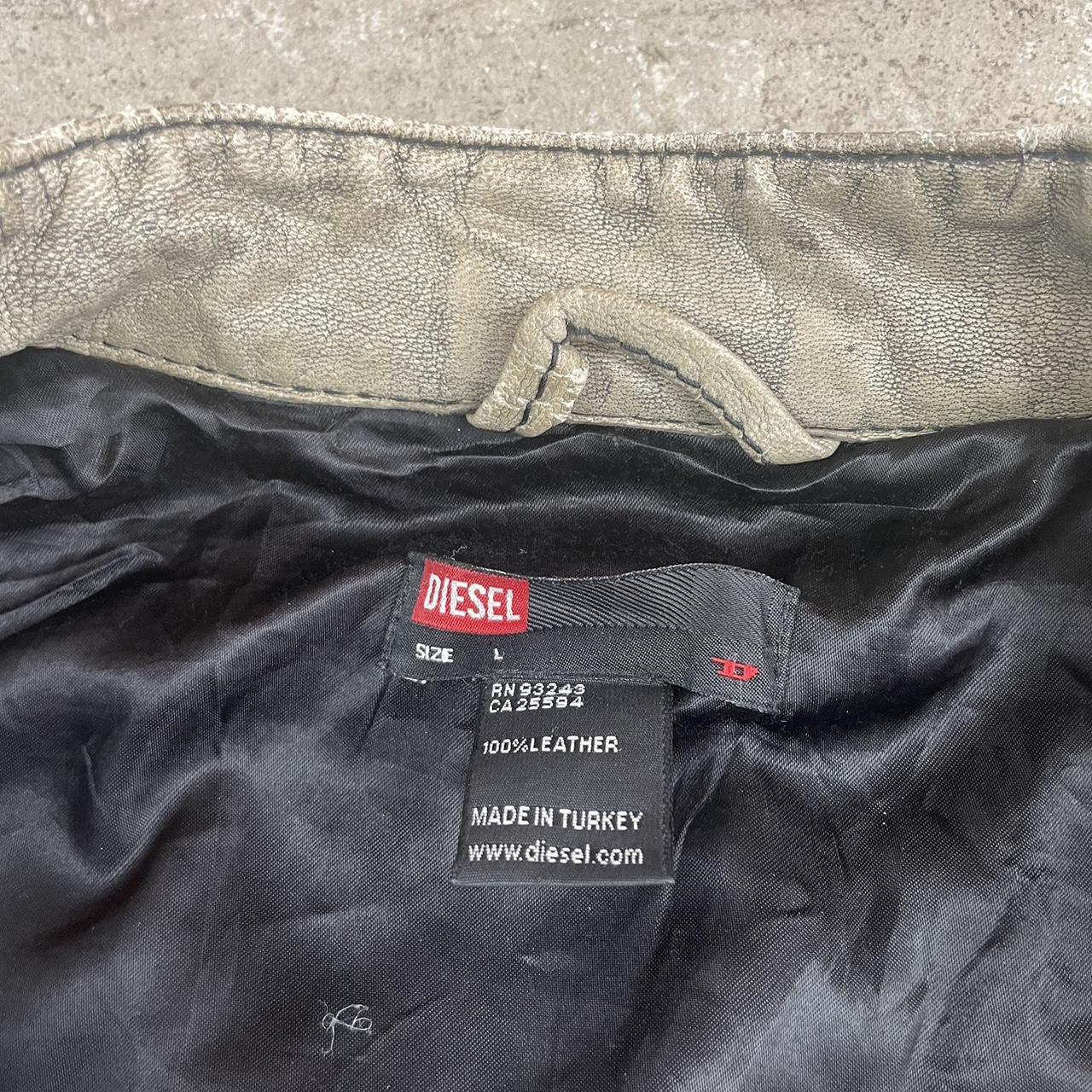 Vintage 90s Diesel cafe racer leather jacket... - Depop