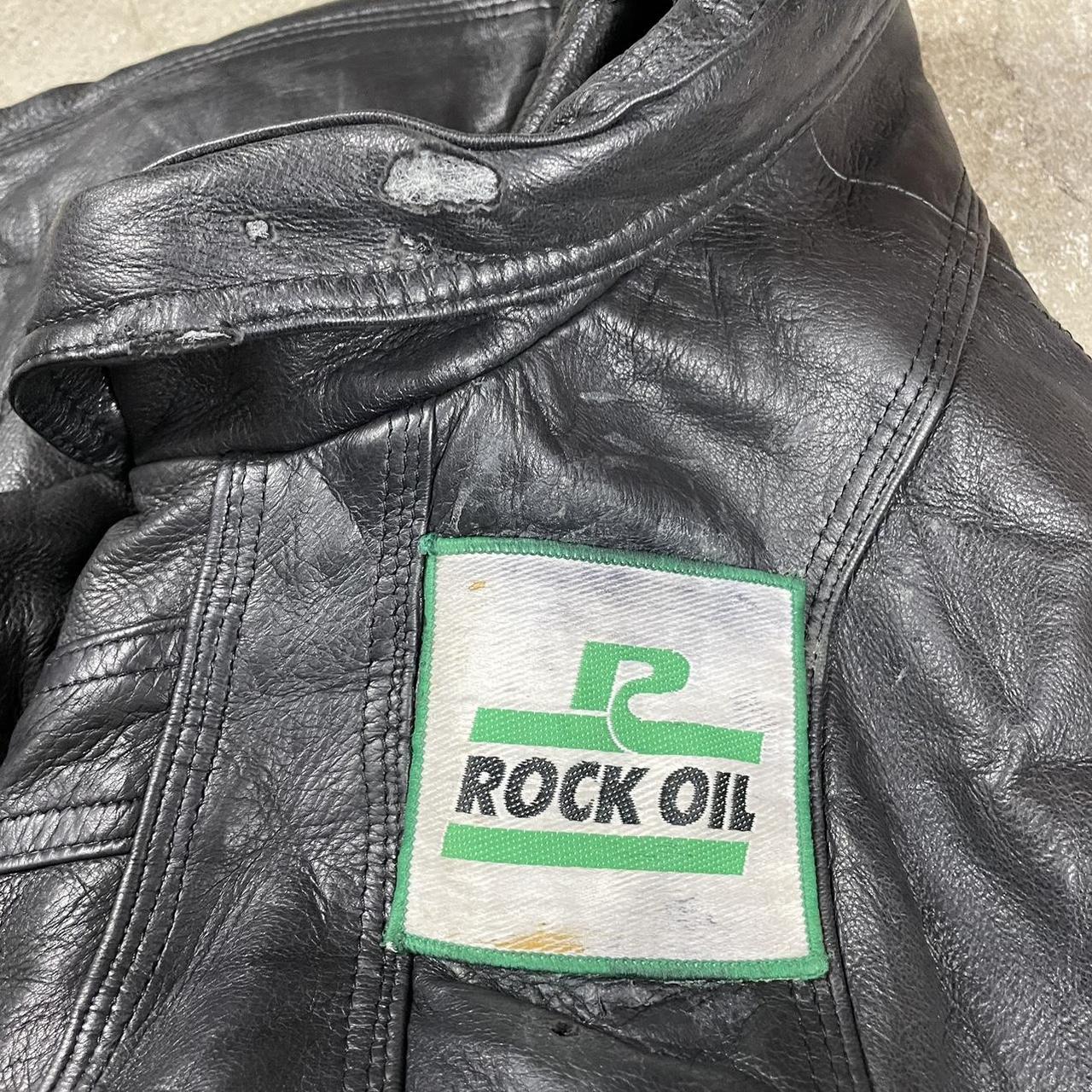 Vintage 90s Rock Oil leather jacket Super sick... - Depop
