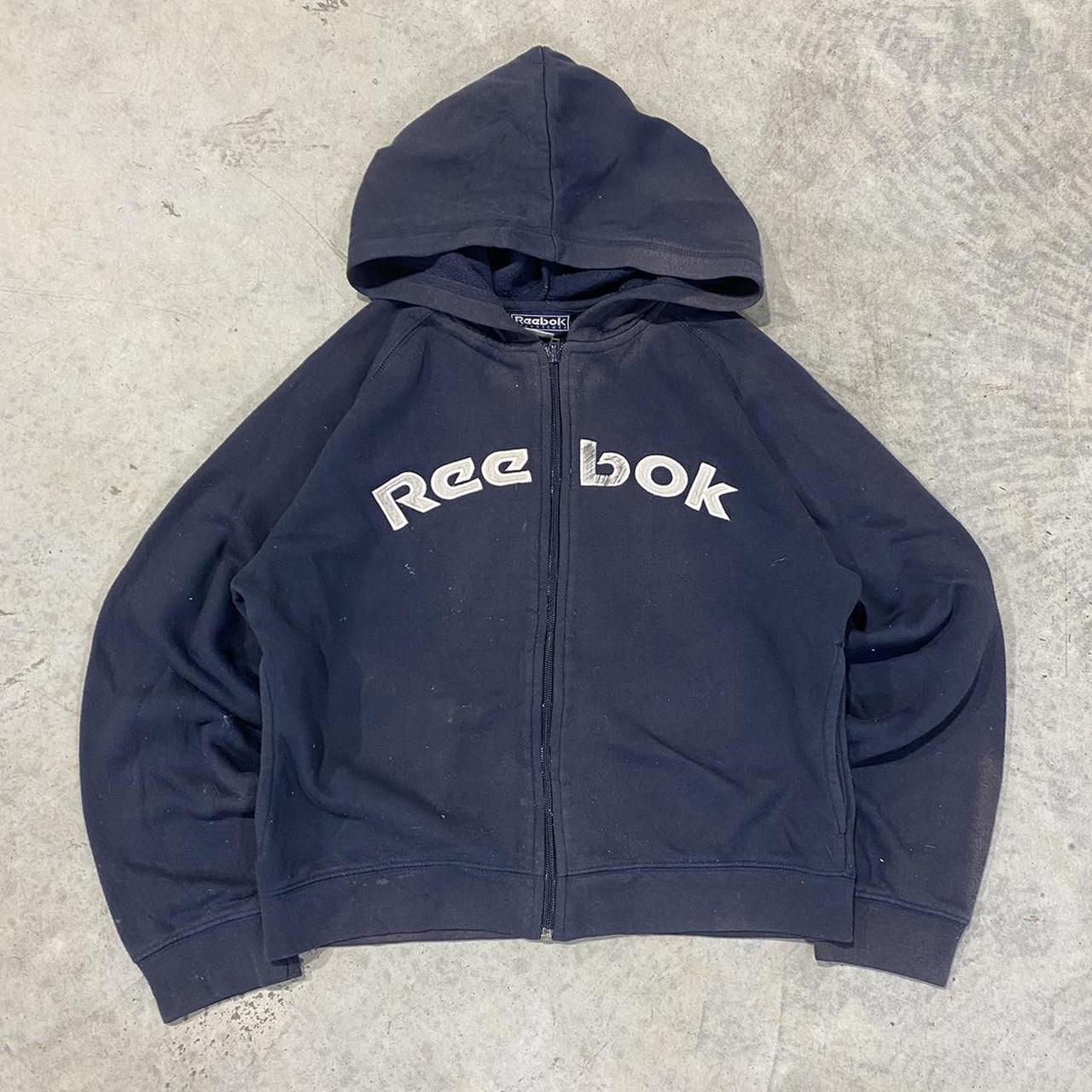 Vintage 2000s Reebok Zip Up Hoodie Super sick retro... - Depop