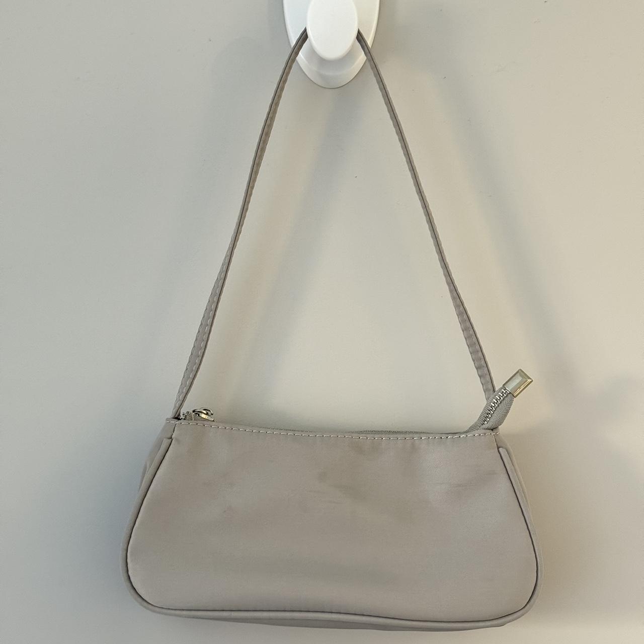Grey Glassons shoulder bag. Long strap. Silver... - Depop