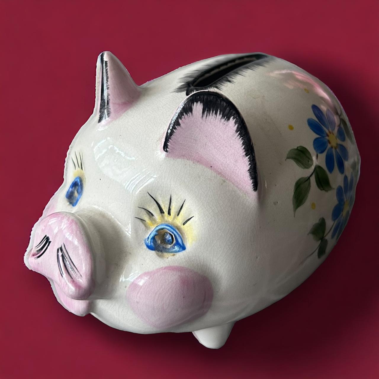 Vintage 1970s Piggy Bank Dendan Ware ceramic money... - Depop