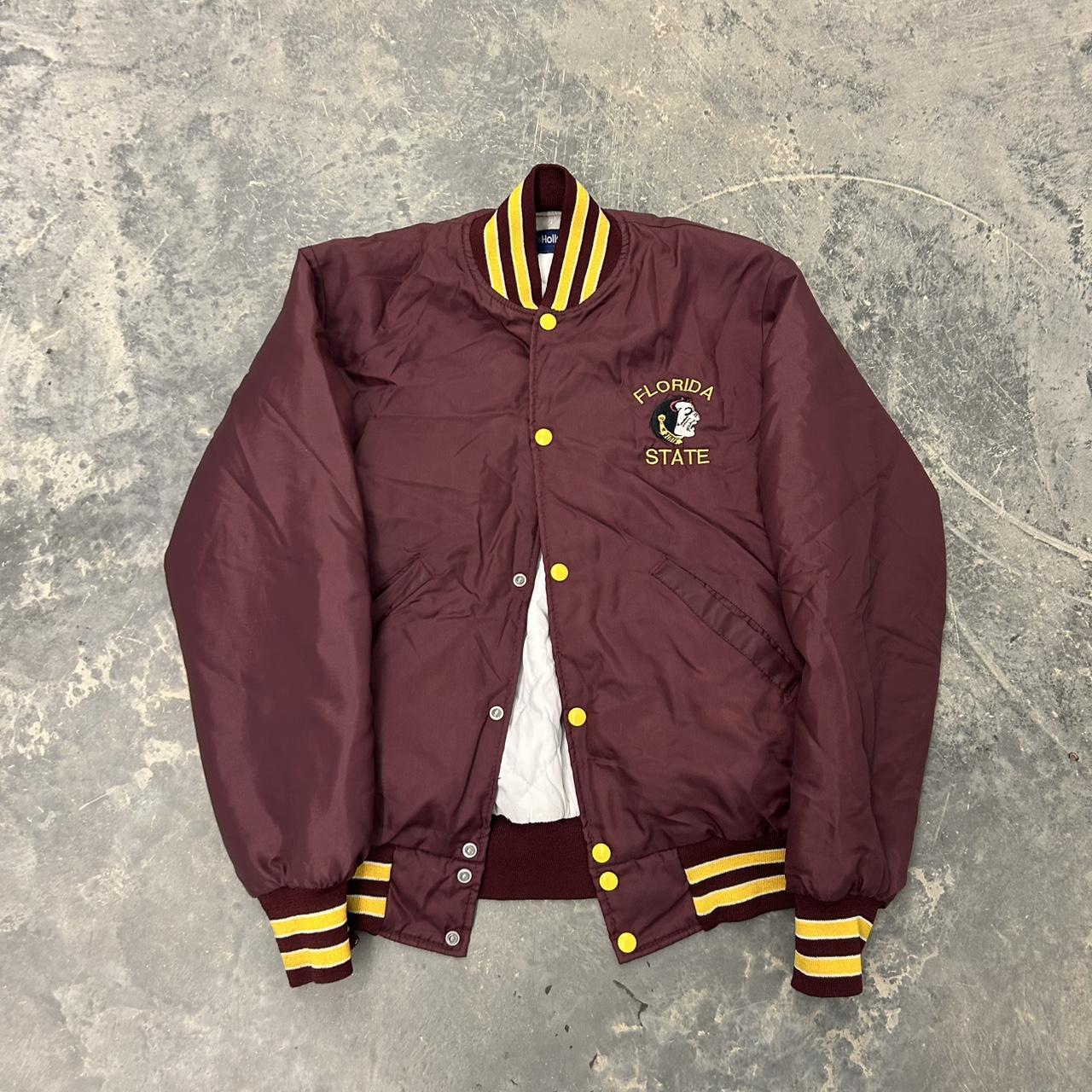 Vintage 90s Florida state seminoles satin jacket Sz... | Depop