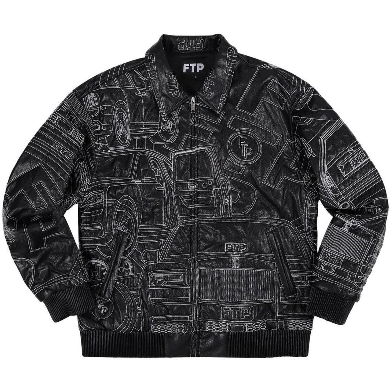 FTP Big Body Leather Jacket (Black, L) Faux Leather... - Depop