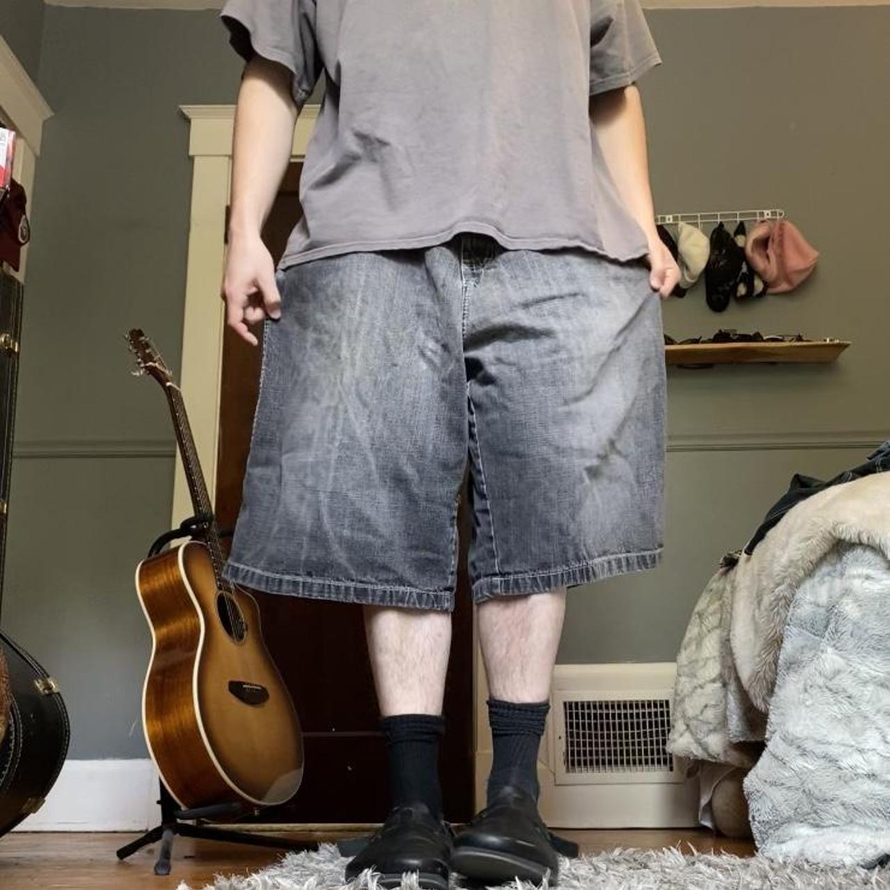 sick grunge southpole jorts extra baggy, tagged 46... - Depop