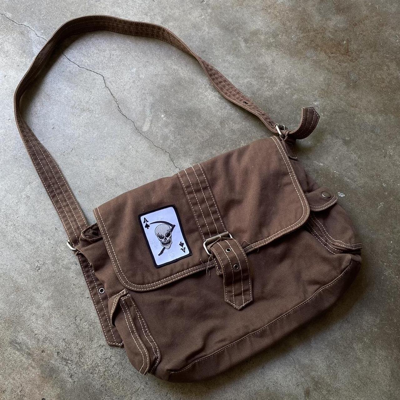 Y2K Vintage Style Crossbody Brown Bag Any Flaws... - Depop