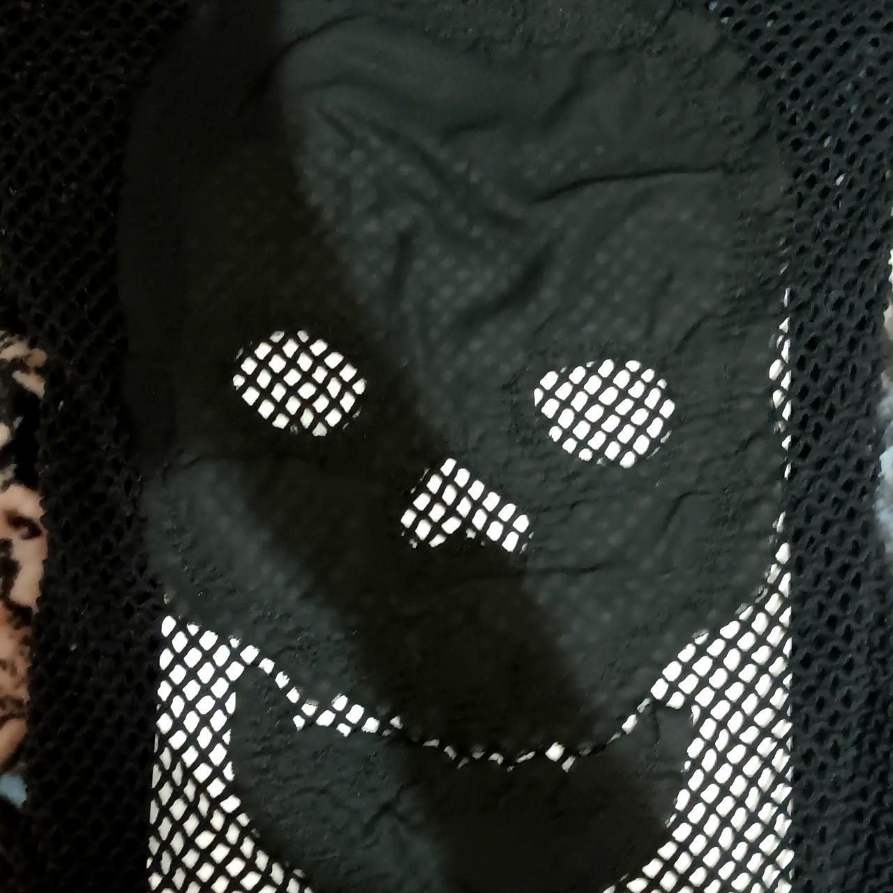 Gothic skull mesh fishnet longsleeve top Size... - Depop