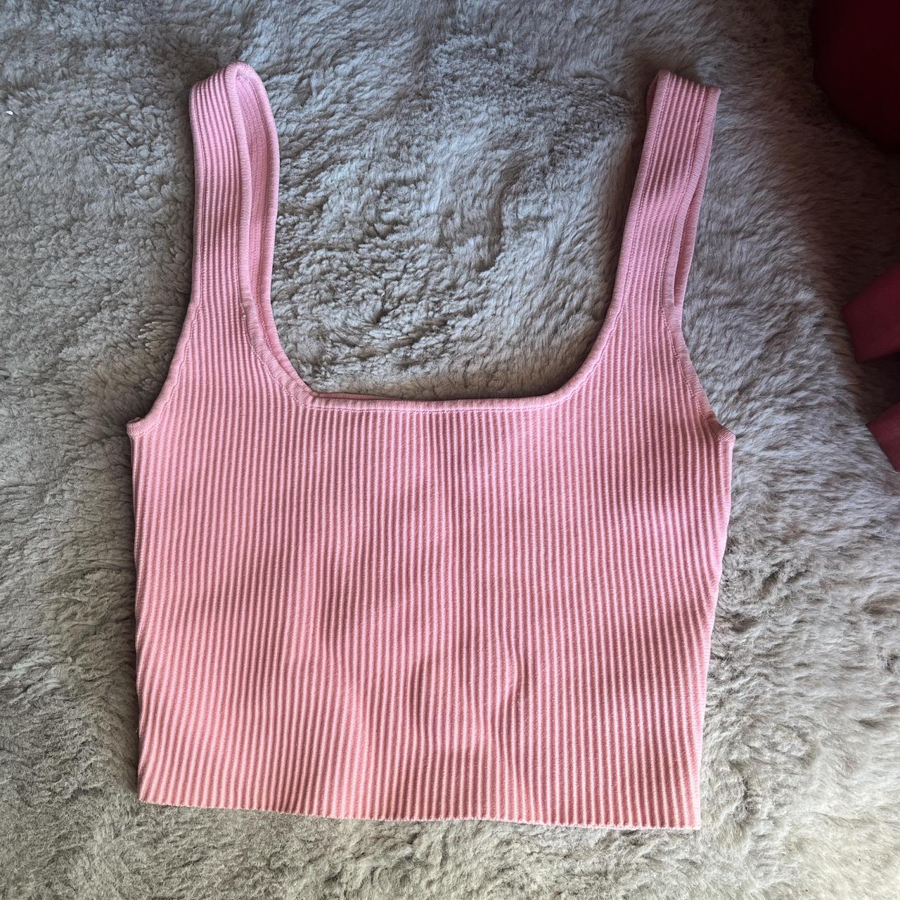 Glassons Ribbed Crop Top Cute pink ribbed crop top... - Depop