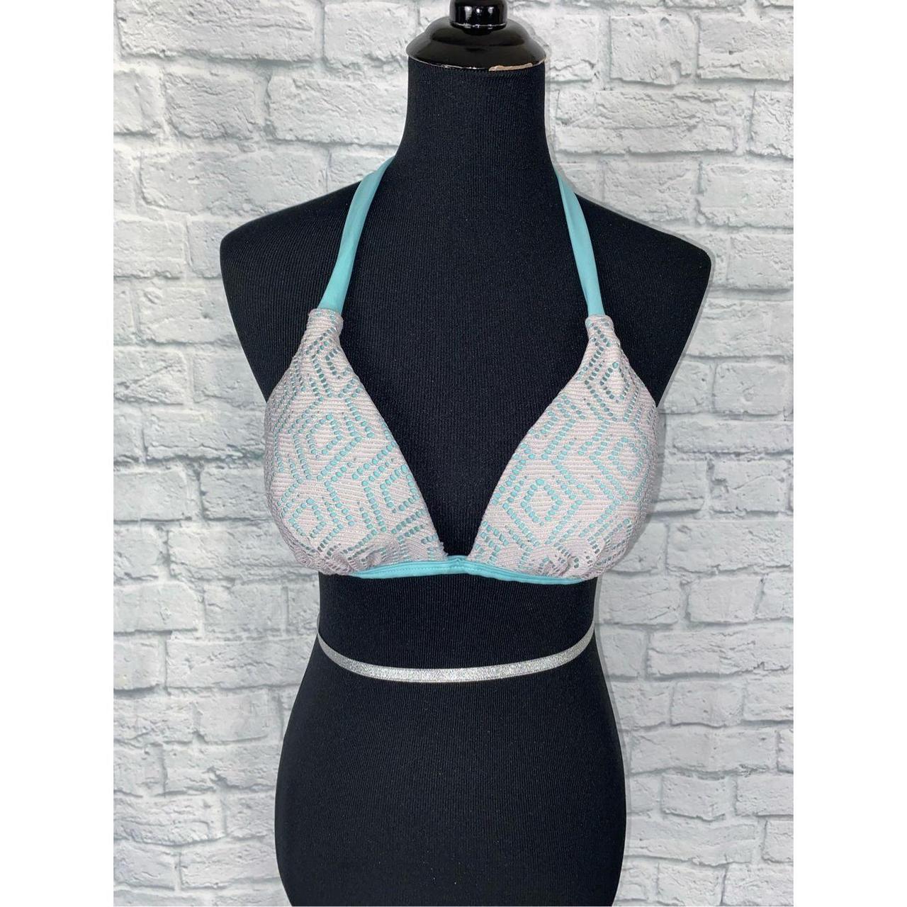 Hula Honey cut out halter tie bikini top light... - Depop