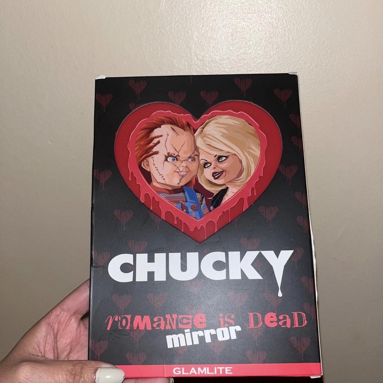 Hand held chucky heart shape romance is dead mirror... - Depop