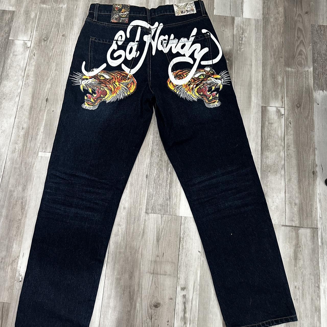 Ed Hardy Tiger Heads Loose Fit Jean Size 32 only... - Depop