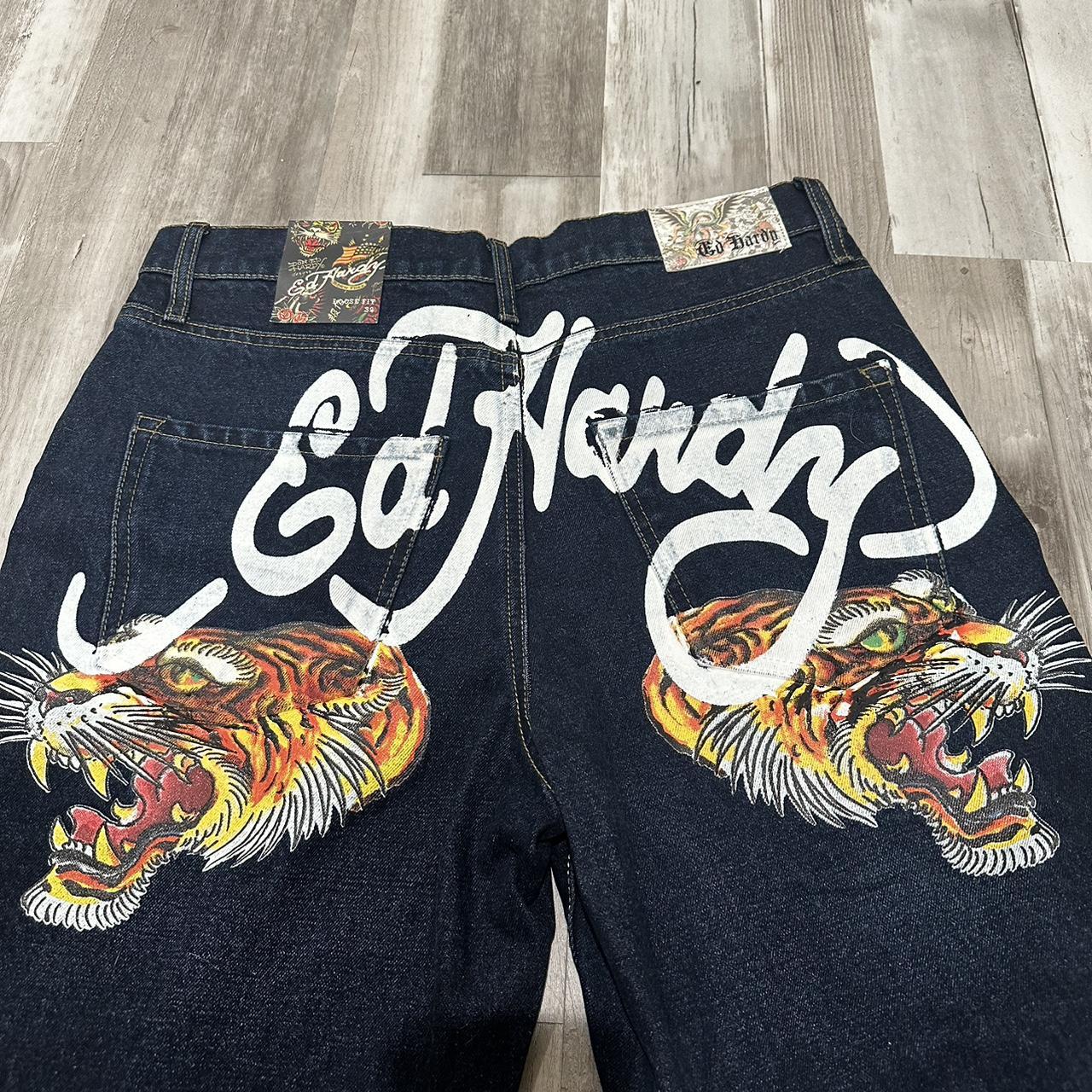 Ed Hardy Tiger Heads Loose Fit Jean Size 32 only... - Depop