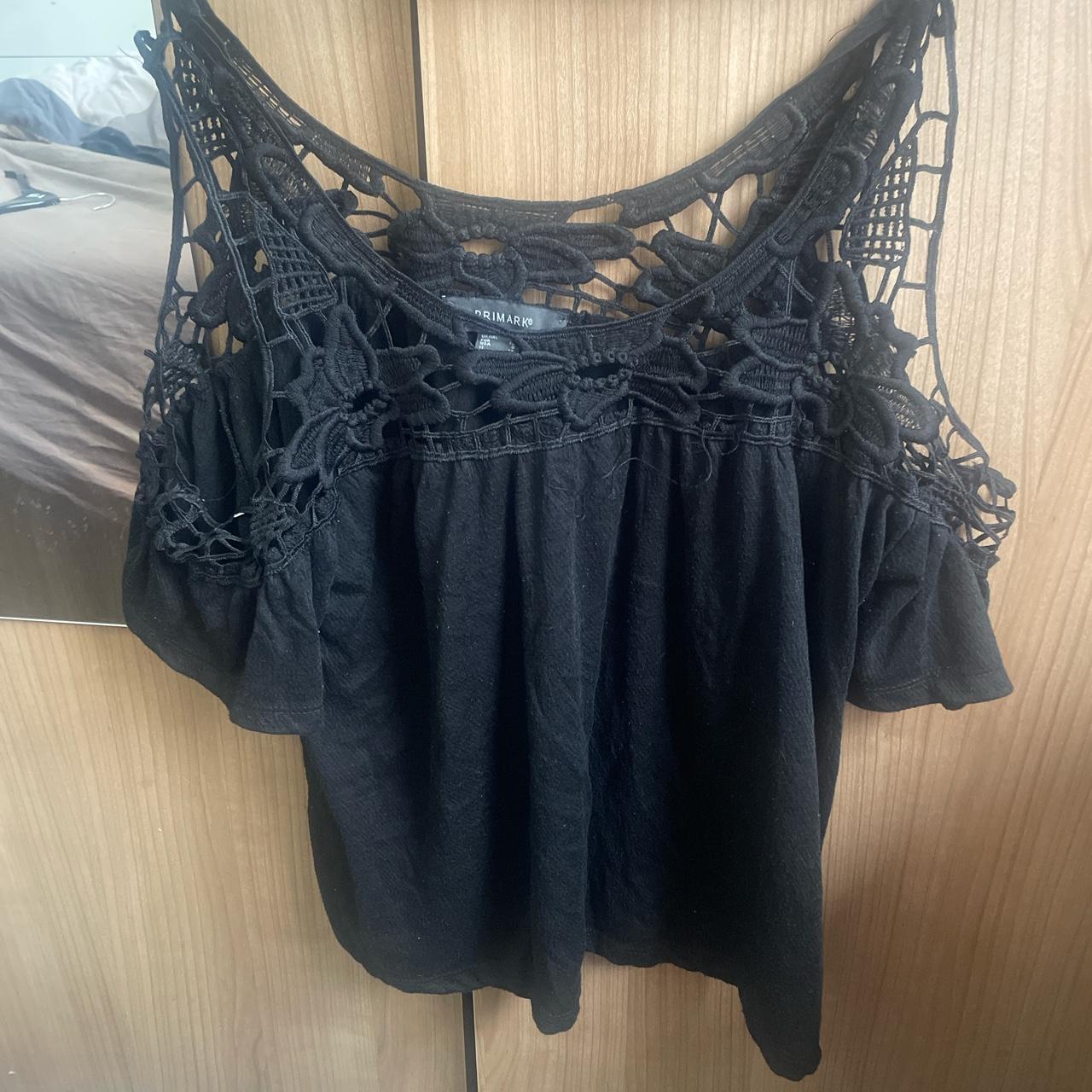 Primark Lace Cold Shoulder Off Shoulder Top... - Depop