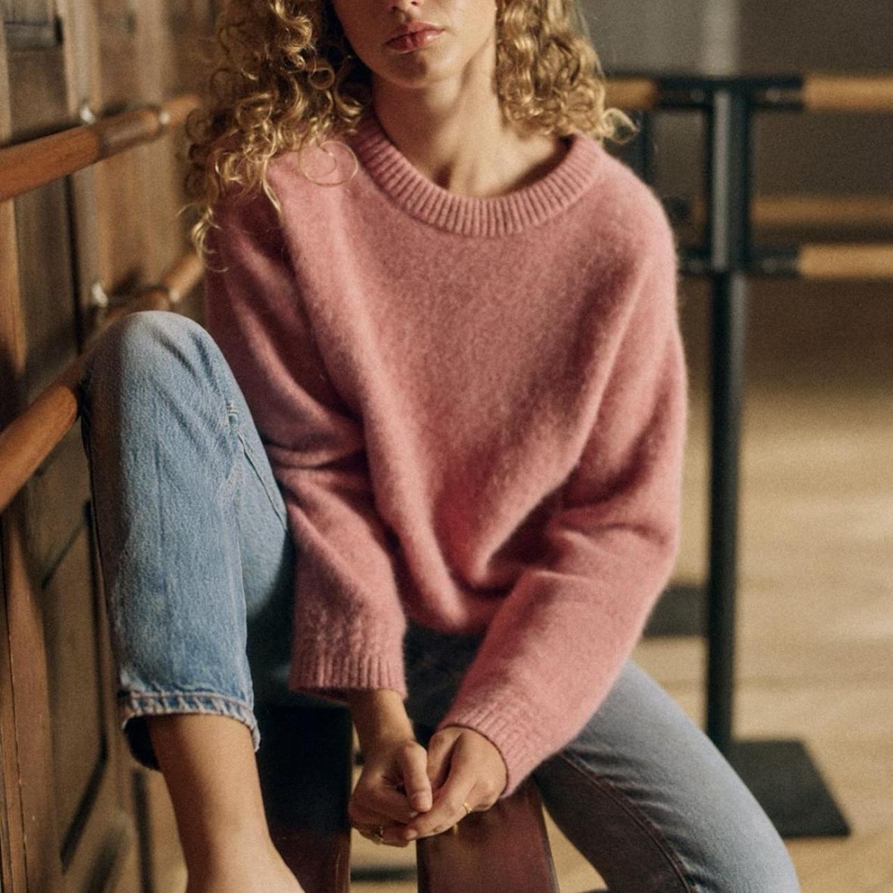 Sezane Amiel Jumper in Mottled Pink Size L - only... | Depop