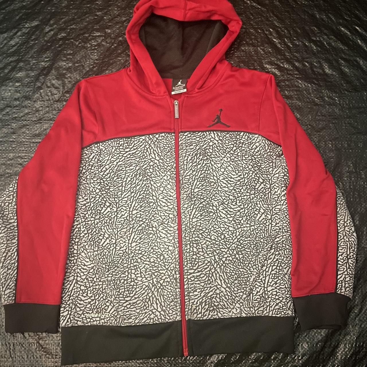Jordan Red and Grey Jacket | Depop
