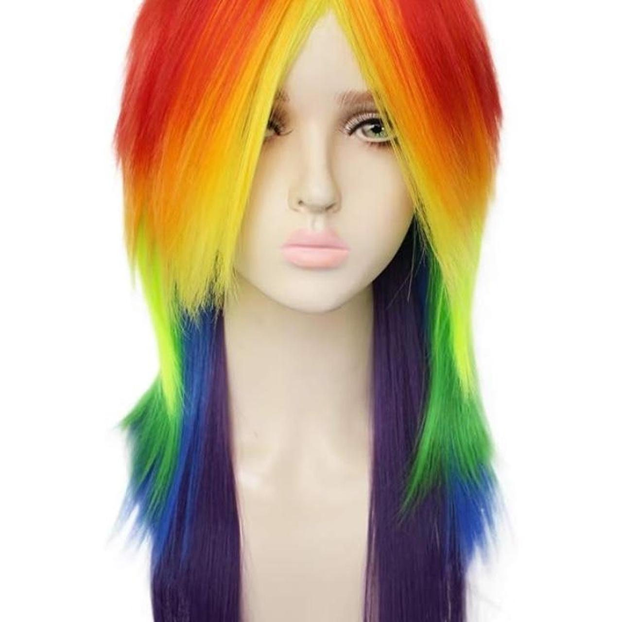 Rainbow Dash MLP Wig (photo of myself in the wig... - Depop
