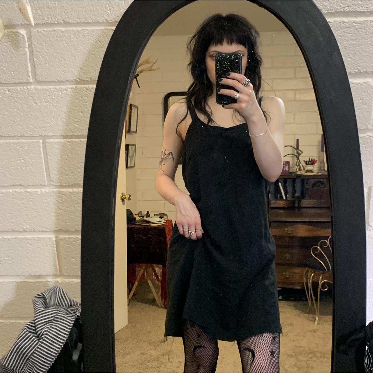 Vintage Black cutoff dress - 100% cotton material -... - Depop