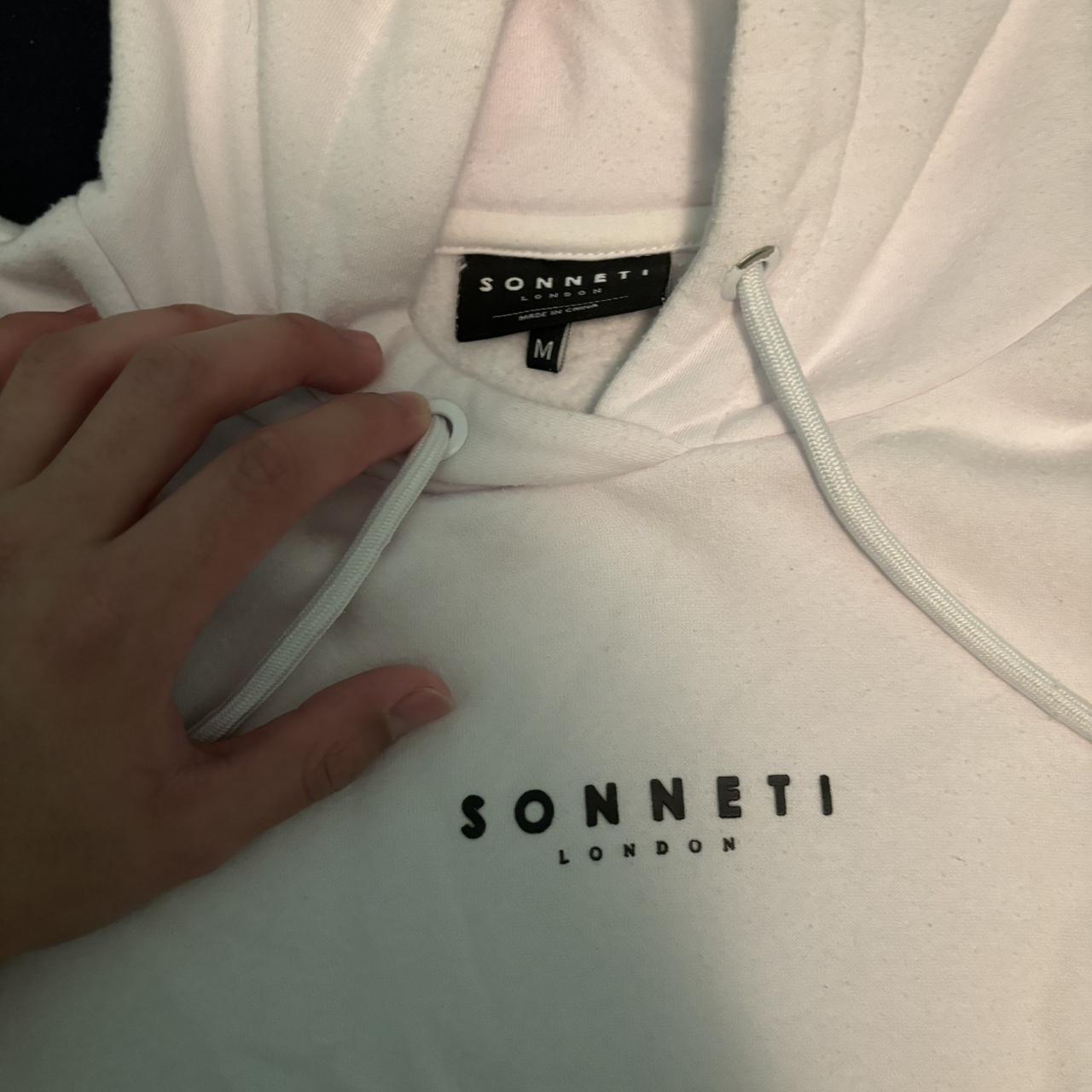 White Sonneti hoodie with a few stains Size Medium - Depop