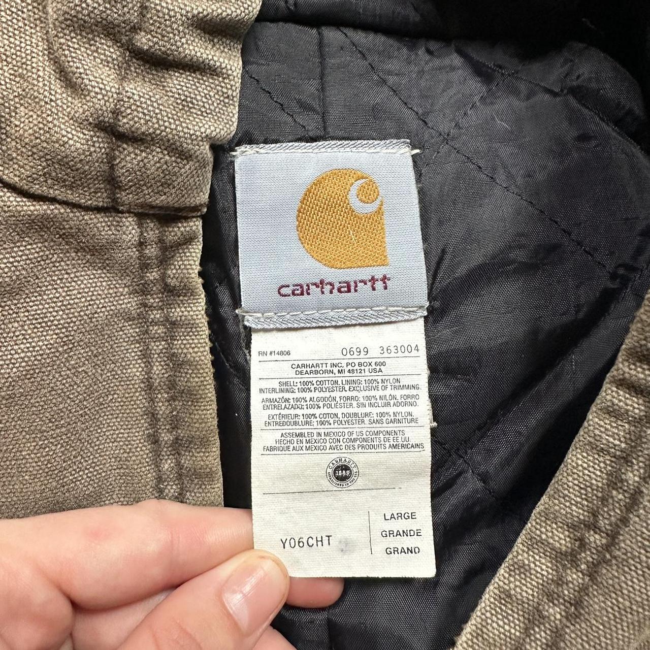 vintage 90s light brown carhartt jacket marked... - Depop