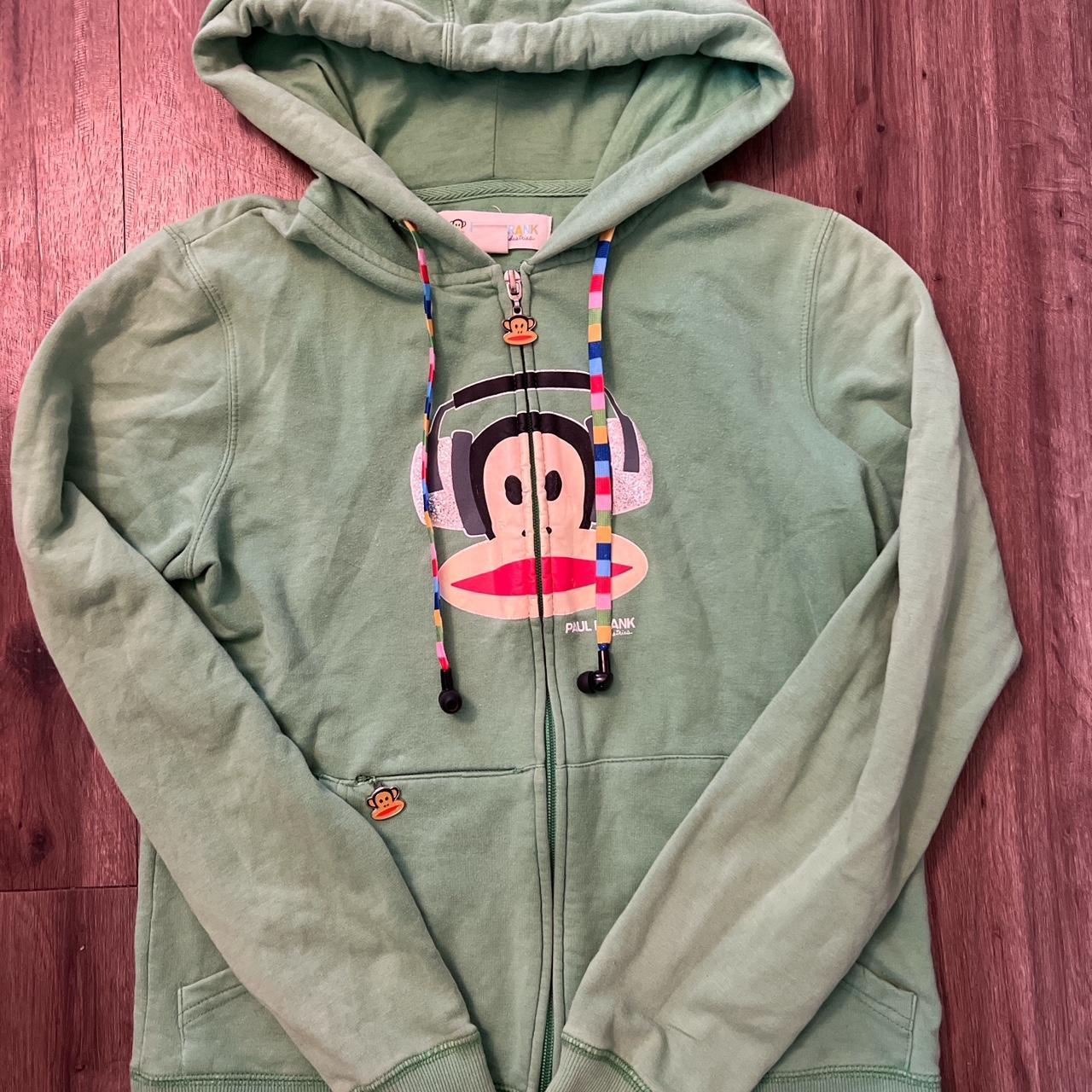Green Paul Frank monkey zip-up hoodie 🙊🙈🙉 | Depop