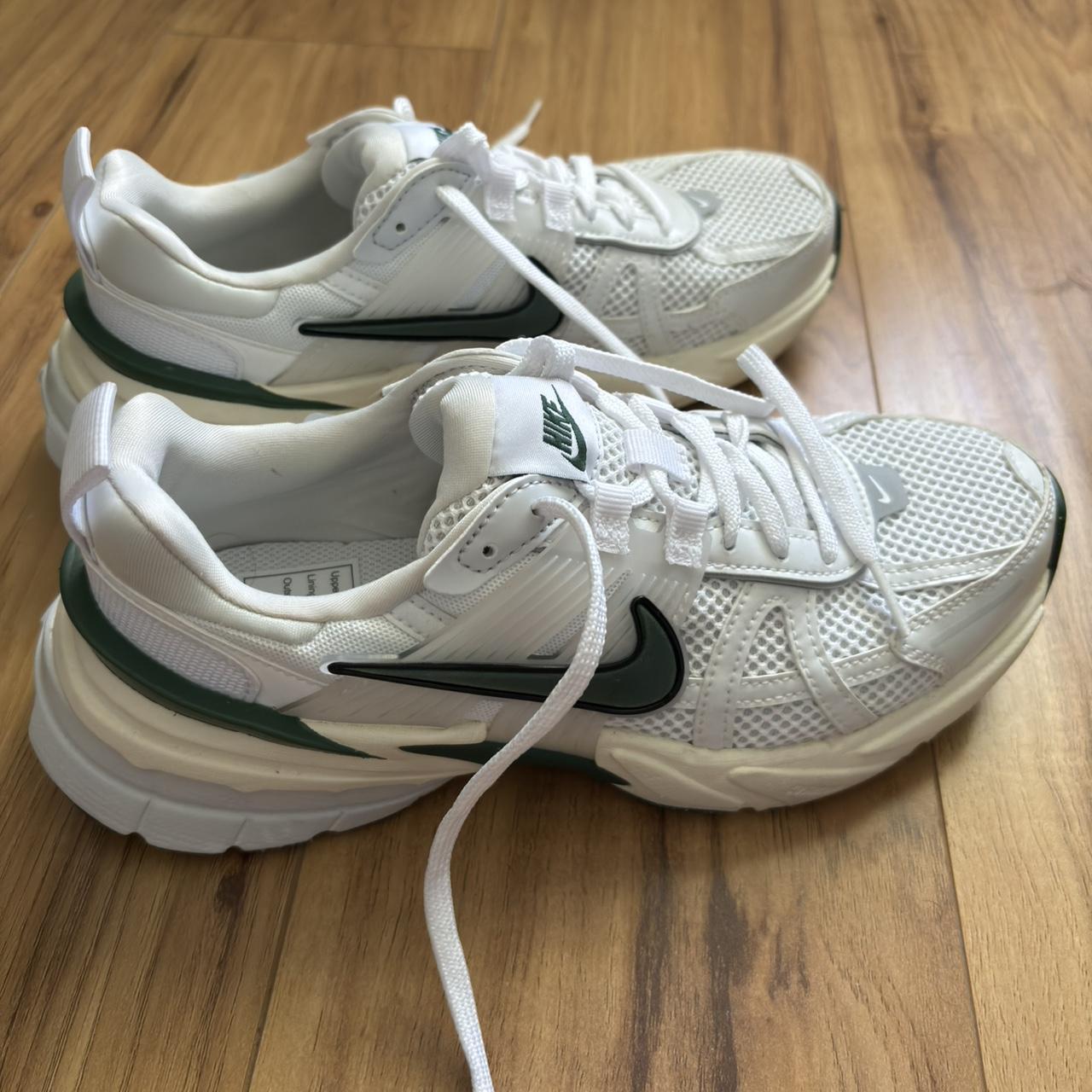 Nike Women's V2K Run Summit White/Metallic... - Depop