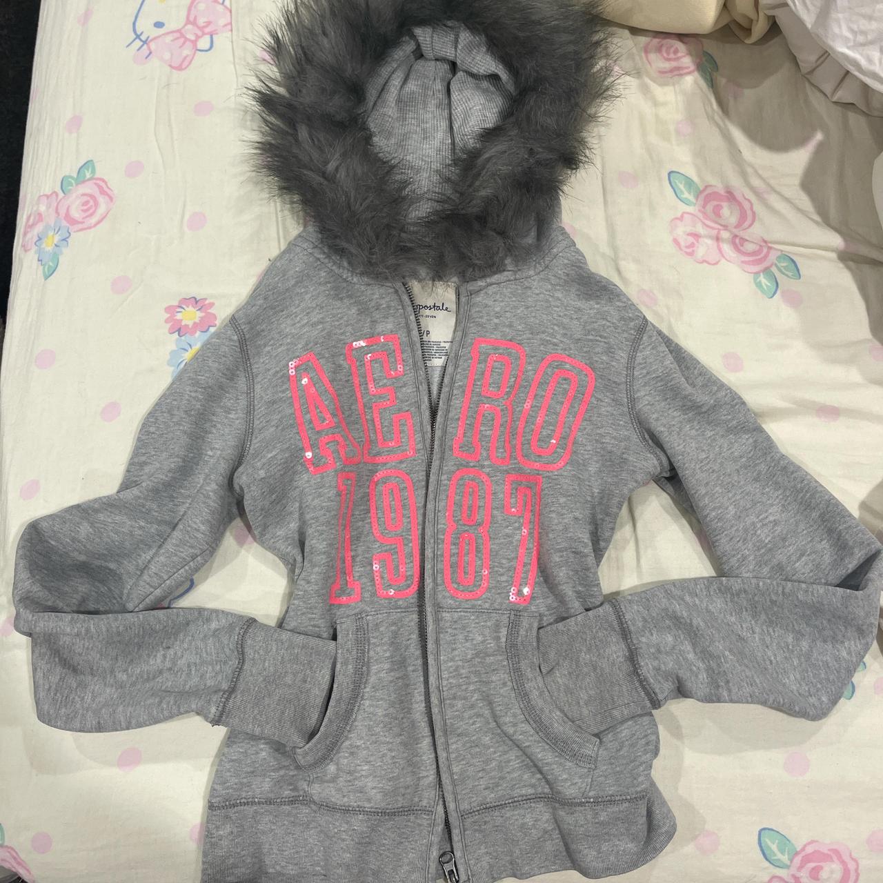 Super rare Aeropostale faux fur hoodie. Size s best... | Depop